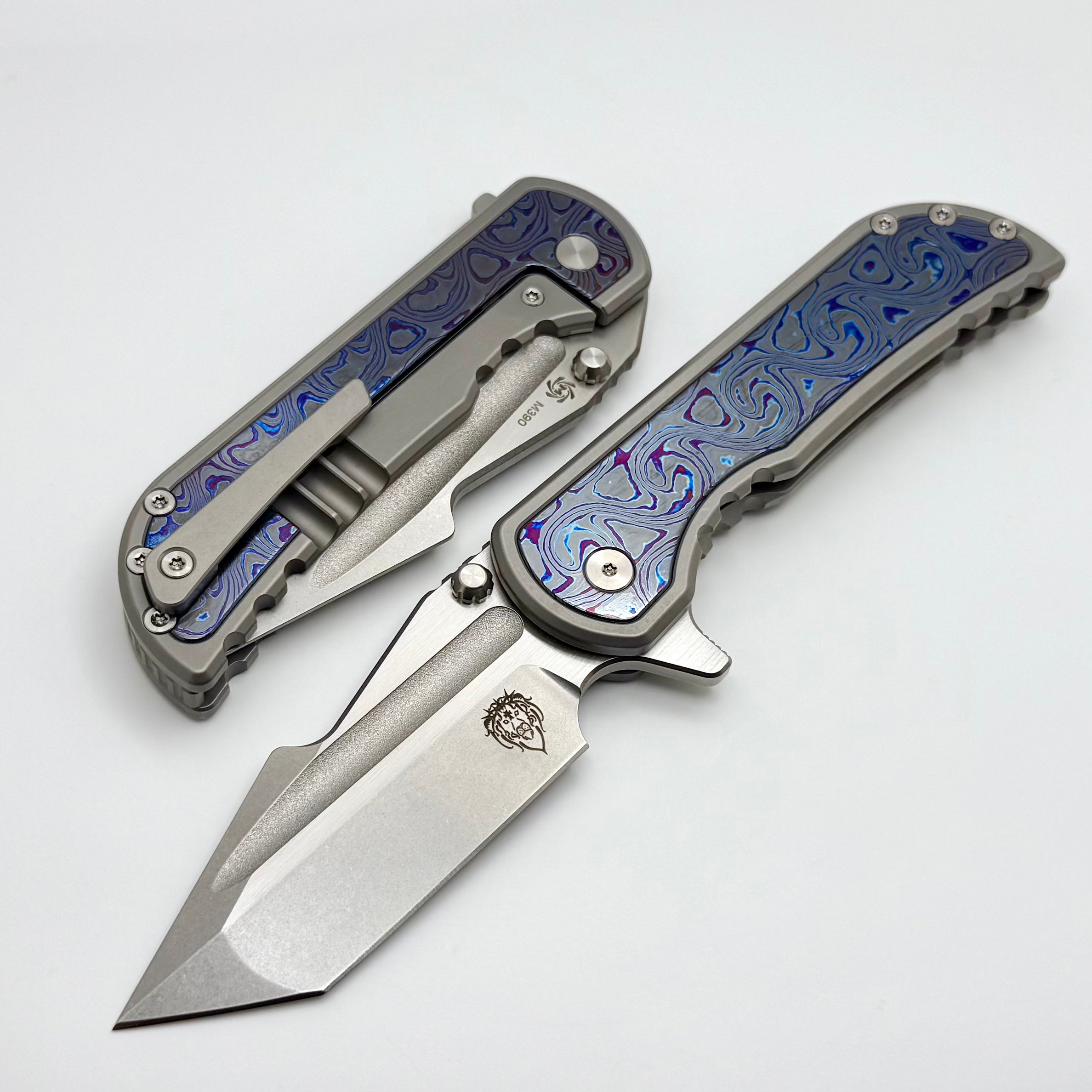 Mechforce Knives Alphahunter Collab Apocalypse w/ Black Timascus Inlay