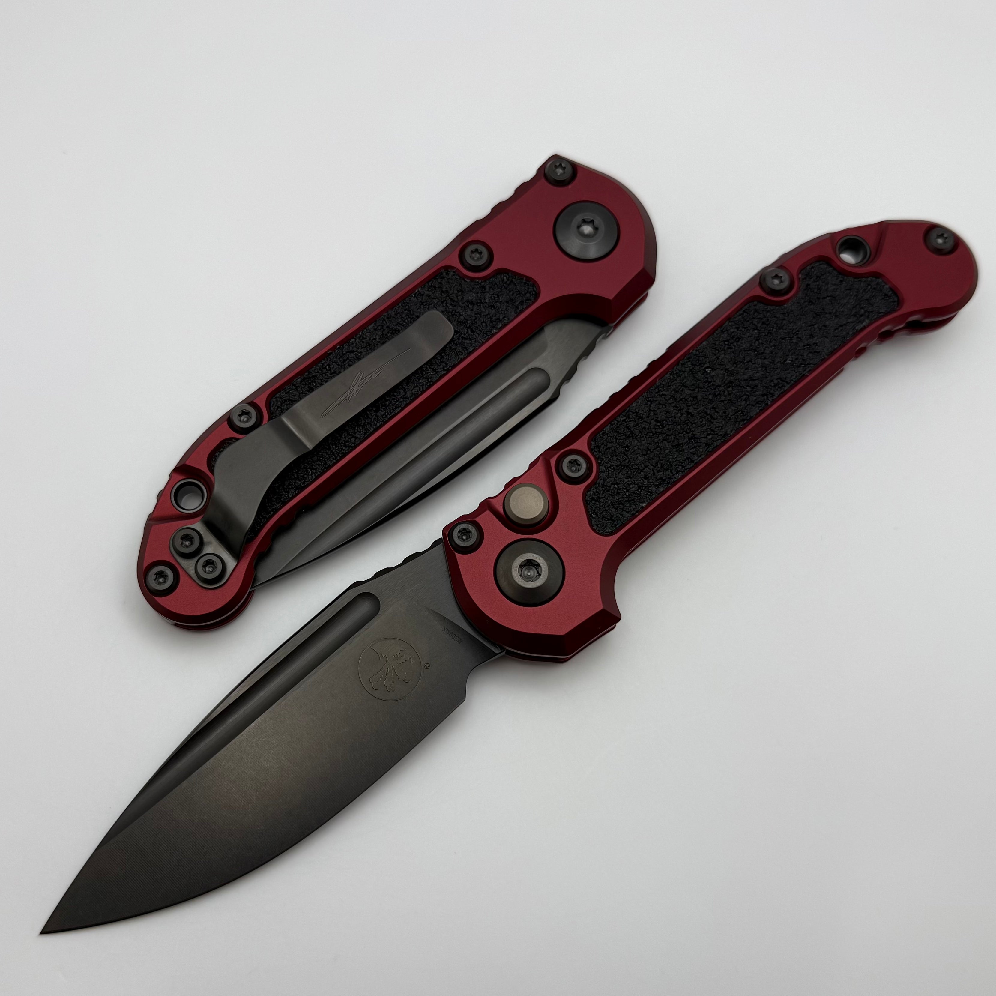 Microtech Knives LUDT Gen III DLC S/E w/ Merlot Handle Signature Serie