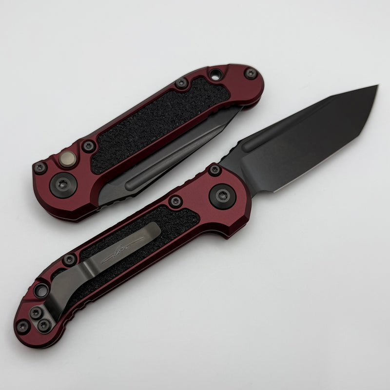 Microtech Knives LUDT Gen III DLC Tanto w/ Merlot Handle Signature Ser