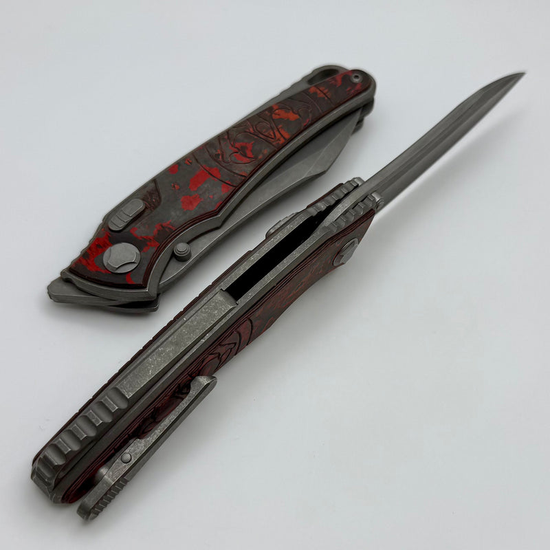 Hawk Designs Talon w/ Lava Flow Fat Carbon Overlay Handles ZirBlast/Tu