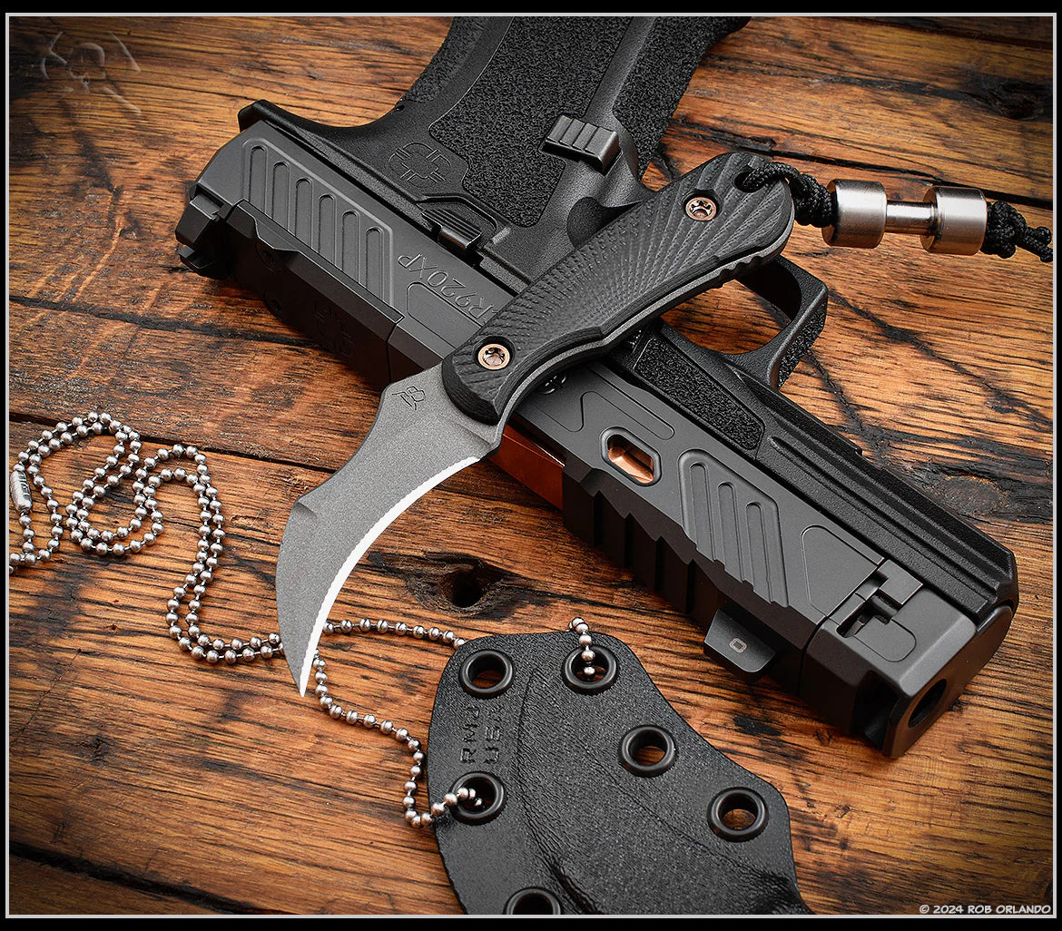 RMJ Gym Rat w/ Black G-10 Handles & Tungsten Gray MagnaCut Fixed Blade