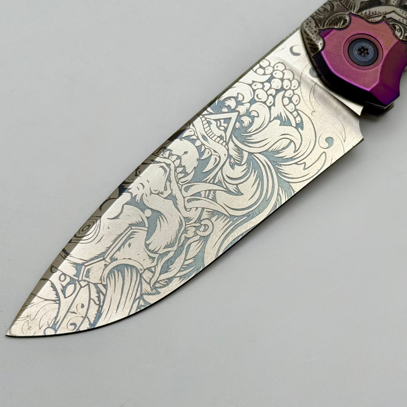 Custom Knife Factory FIF18 Tumbled Titanium Handles & M398 One Off