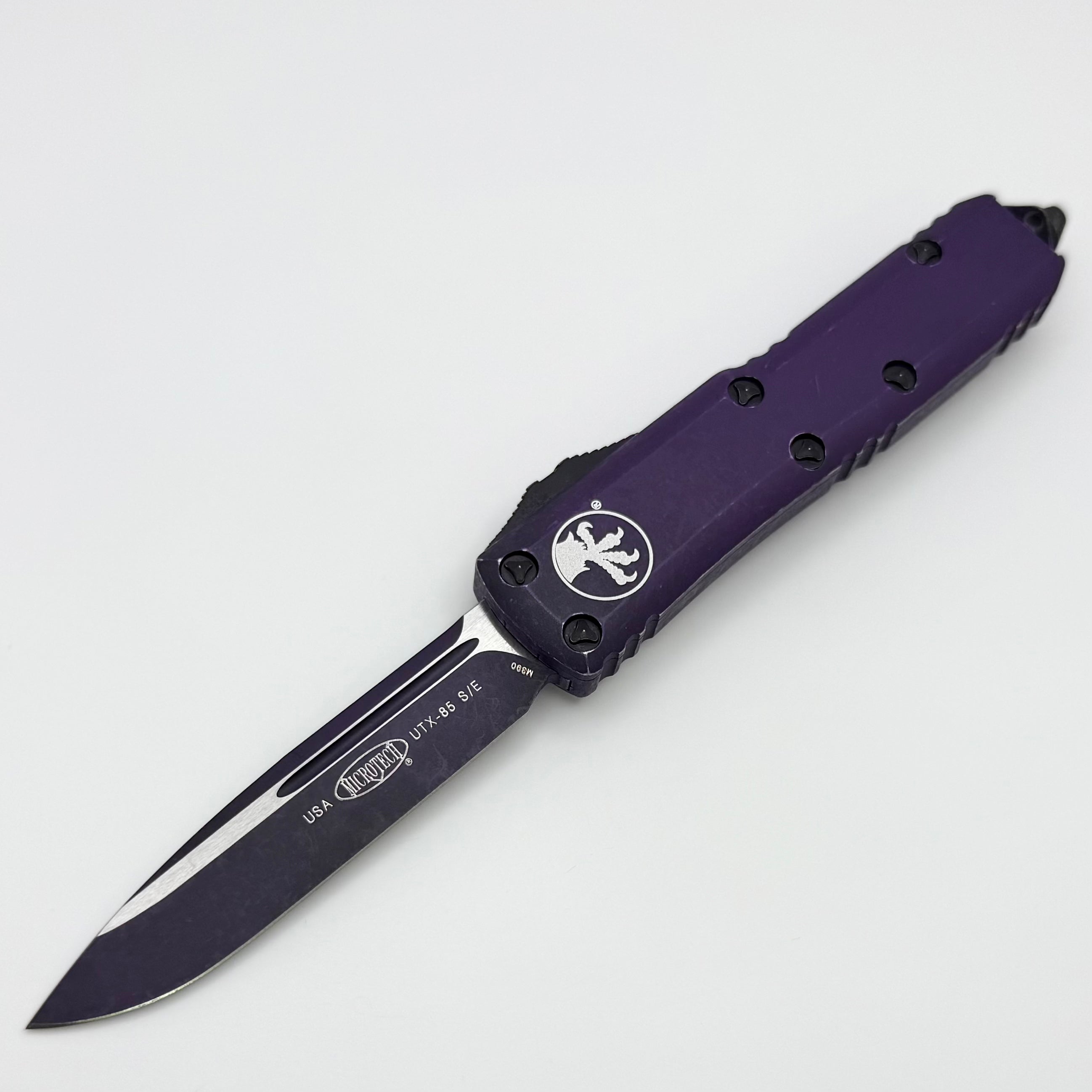 Grenade Blem Microtech UTX-85 Single Edge Weathered Purple 231-1WPU