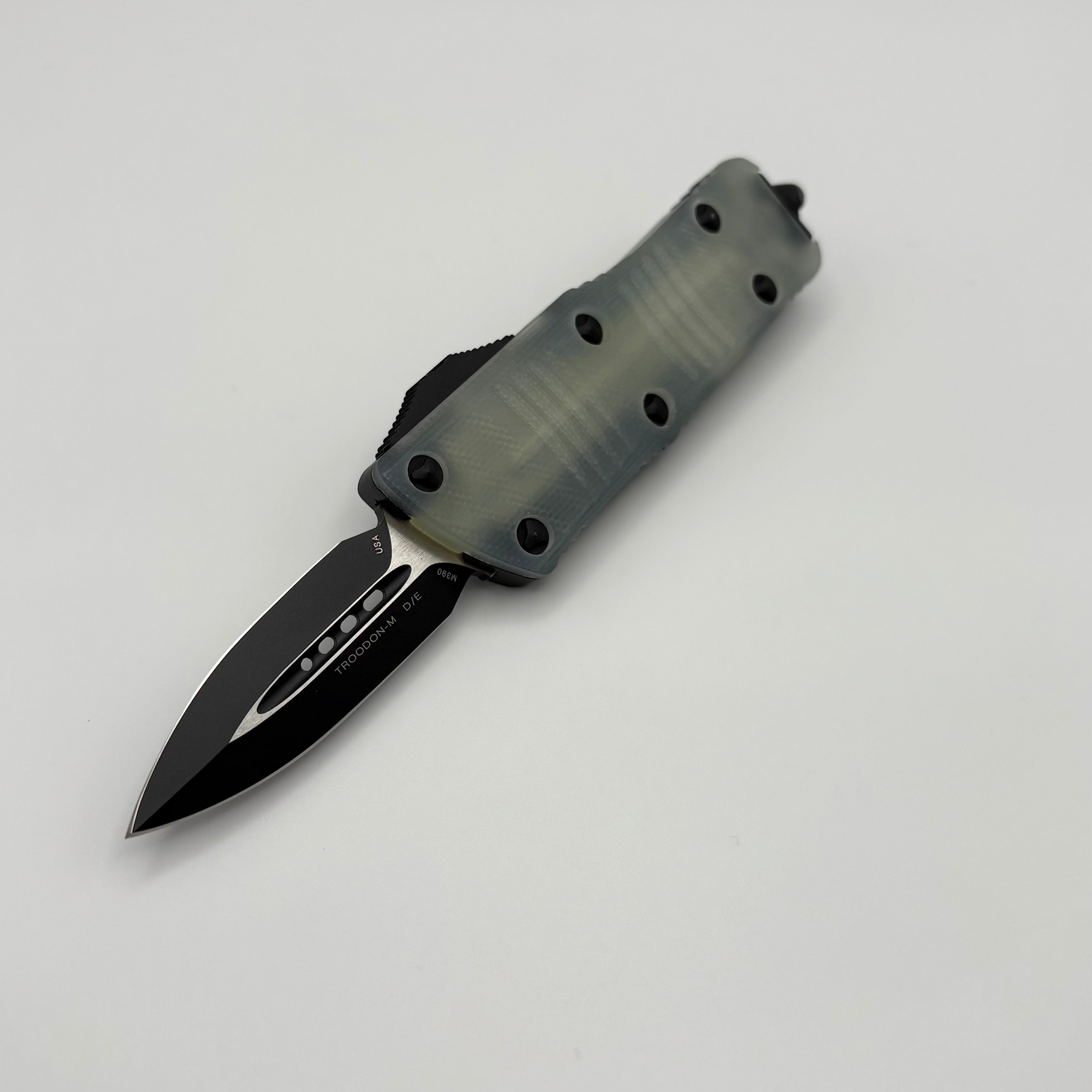 Pre-Owned Microtech Troodon Mini D/E Jade Green G10 Top Signature Seri