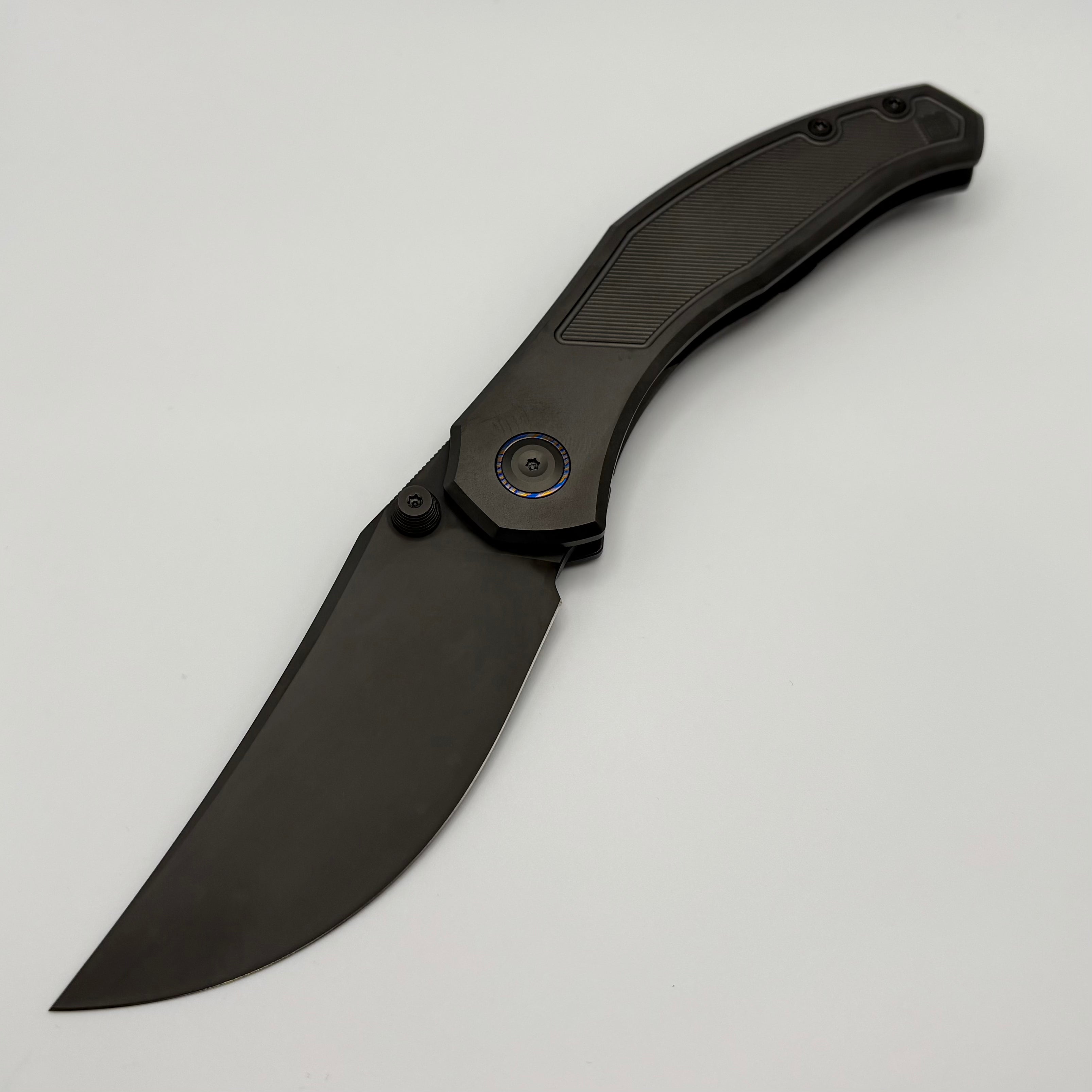 Pre-Owned Custom Knife Factory Blava w/ Matte DLC Milled Titanium & M3