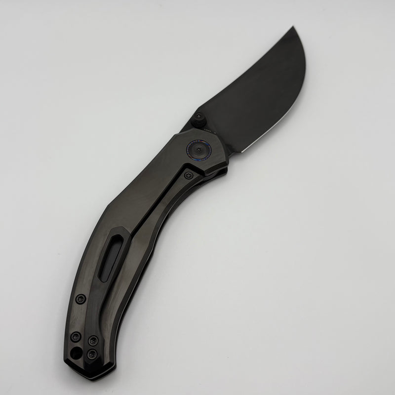 Pre-Owned Custom Knife Factory Blava w/ Matte DLC Milled Titanium & M3
