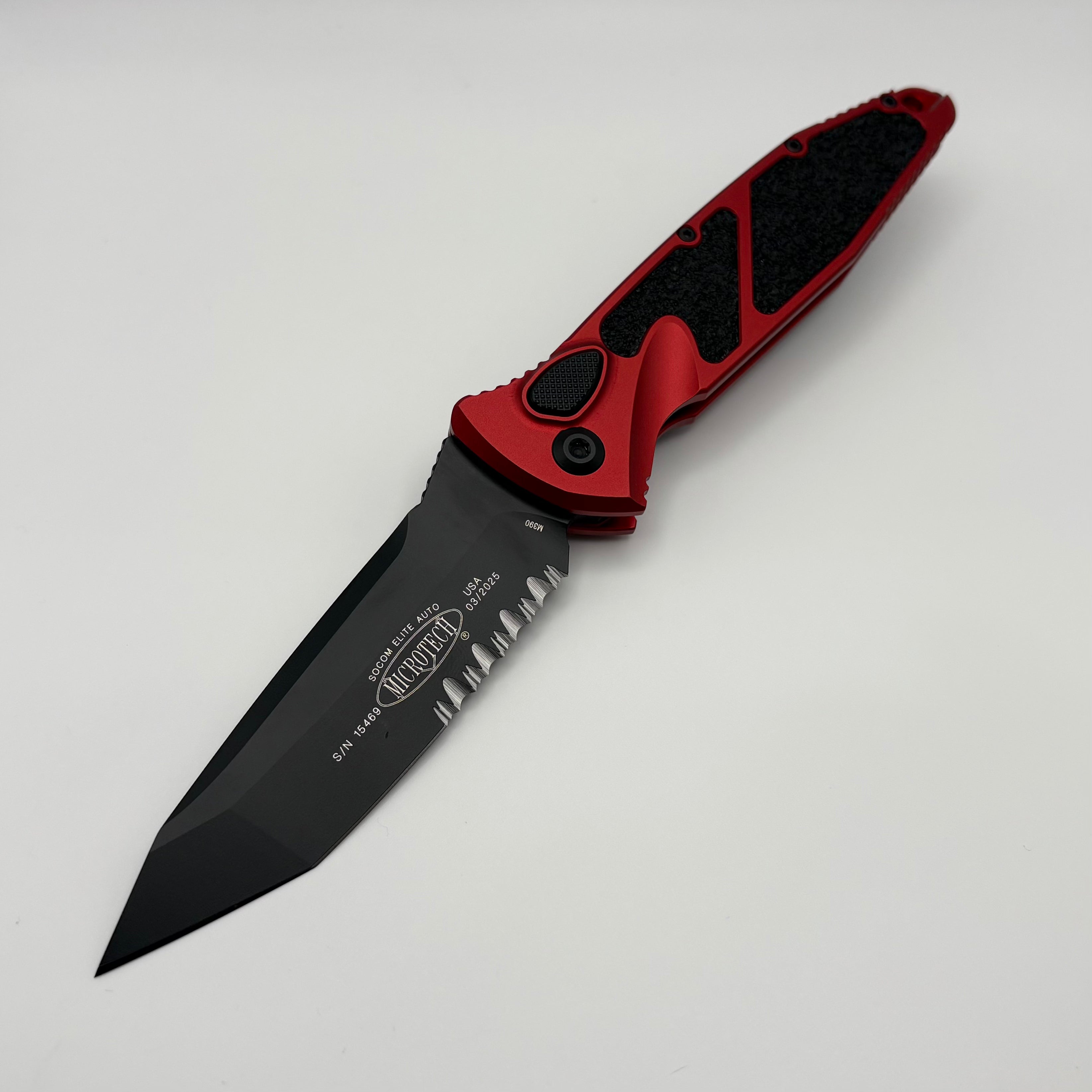 Grenade Blem Microtech Socom Elite Blackout Tanto Edge Part Serrated A