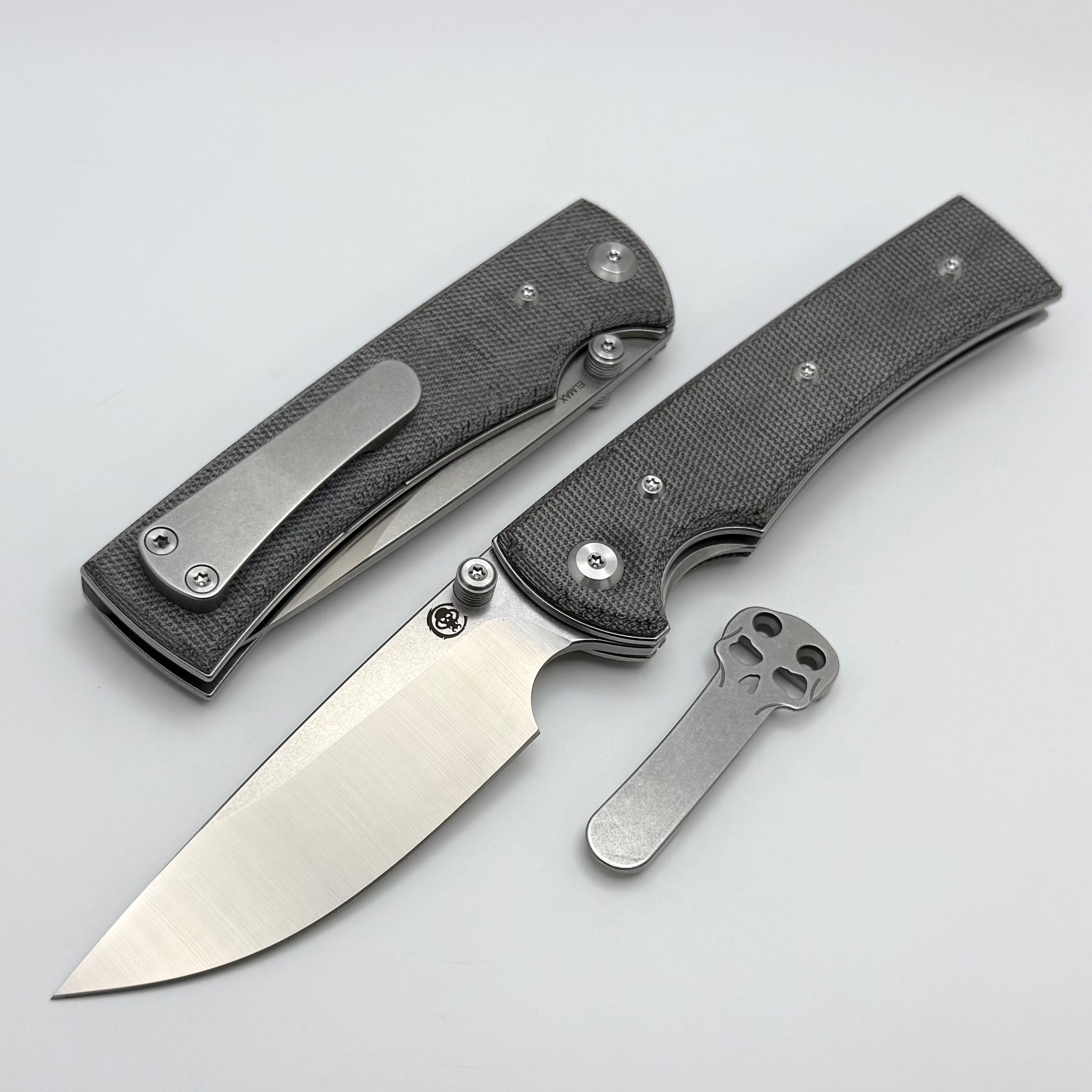 Chaves Knives Liberation 229 w/ Black Micarta & Drop Point Elmax - Blu