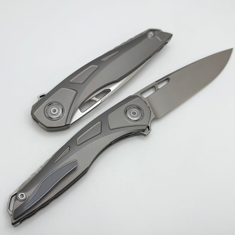 Custom Knife Factory Sukhoi-5 Titanium Handles w/ Crystal Ti Backspace
