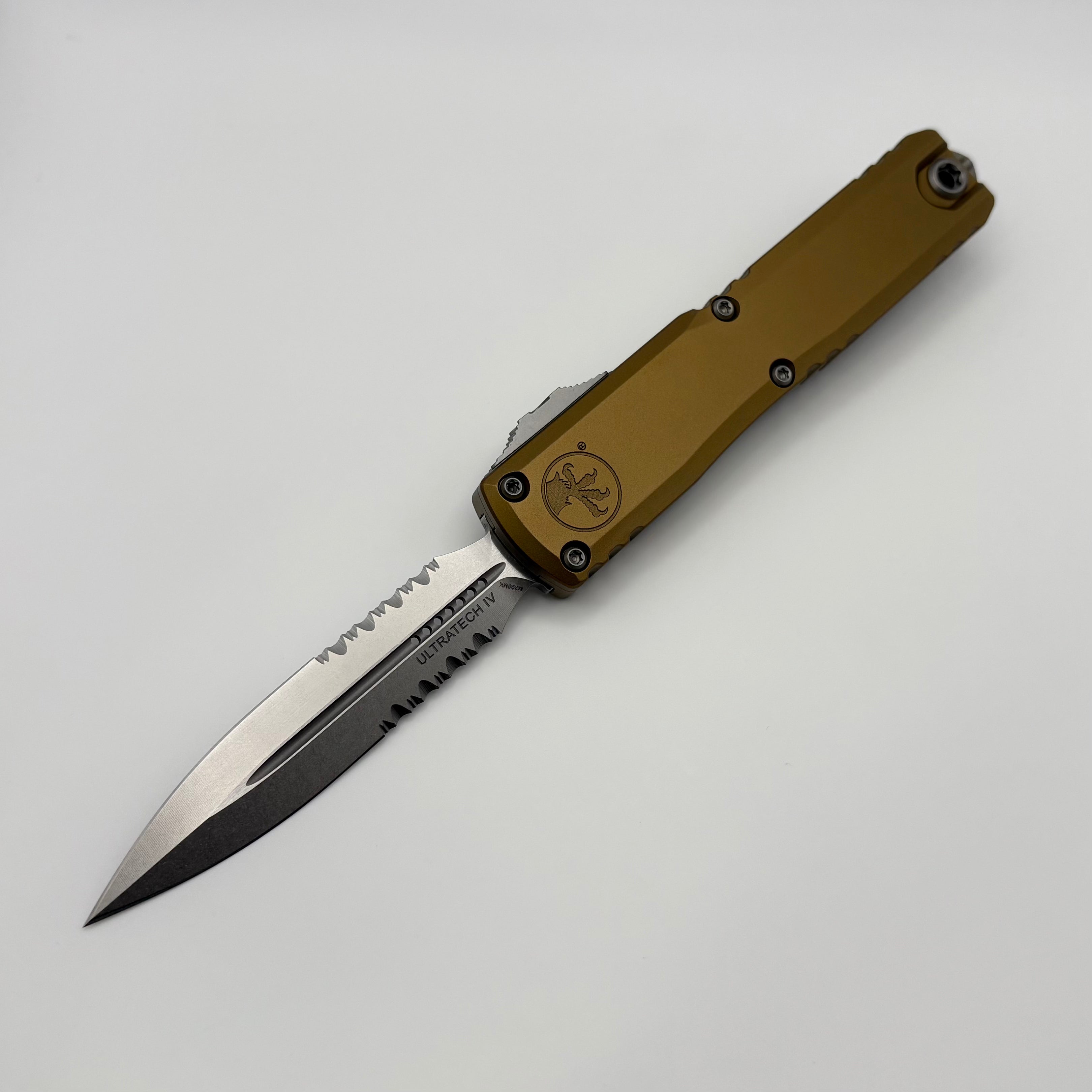 Grenade Blem Microtech Ultratech Gen IV D/E Stonewash Partial Serrated