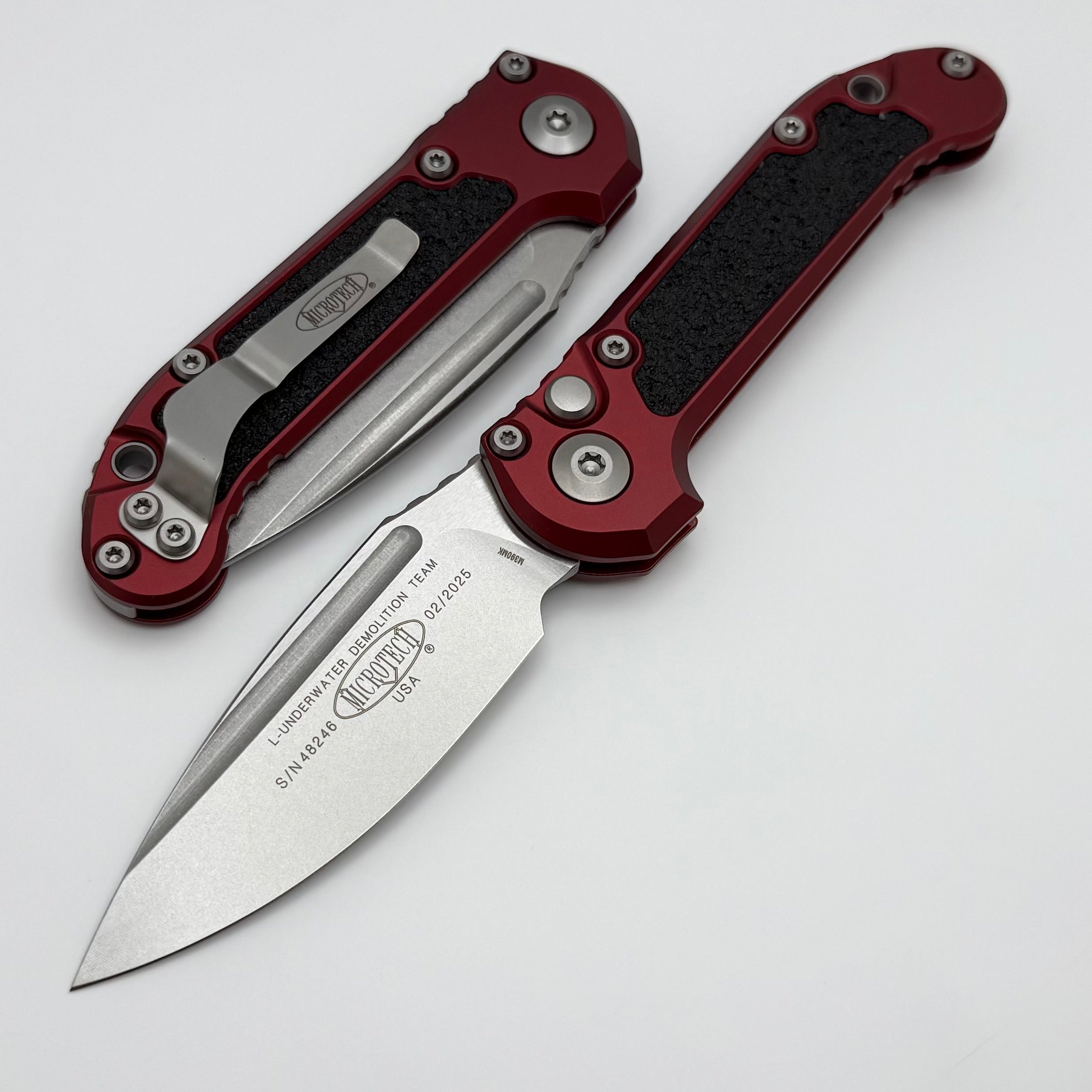 Microtech Knives LUDT Gen III Stonewash Drop Point w/ Merlot Handle 11