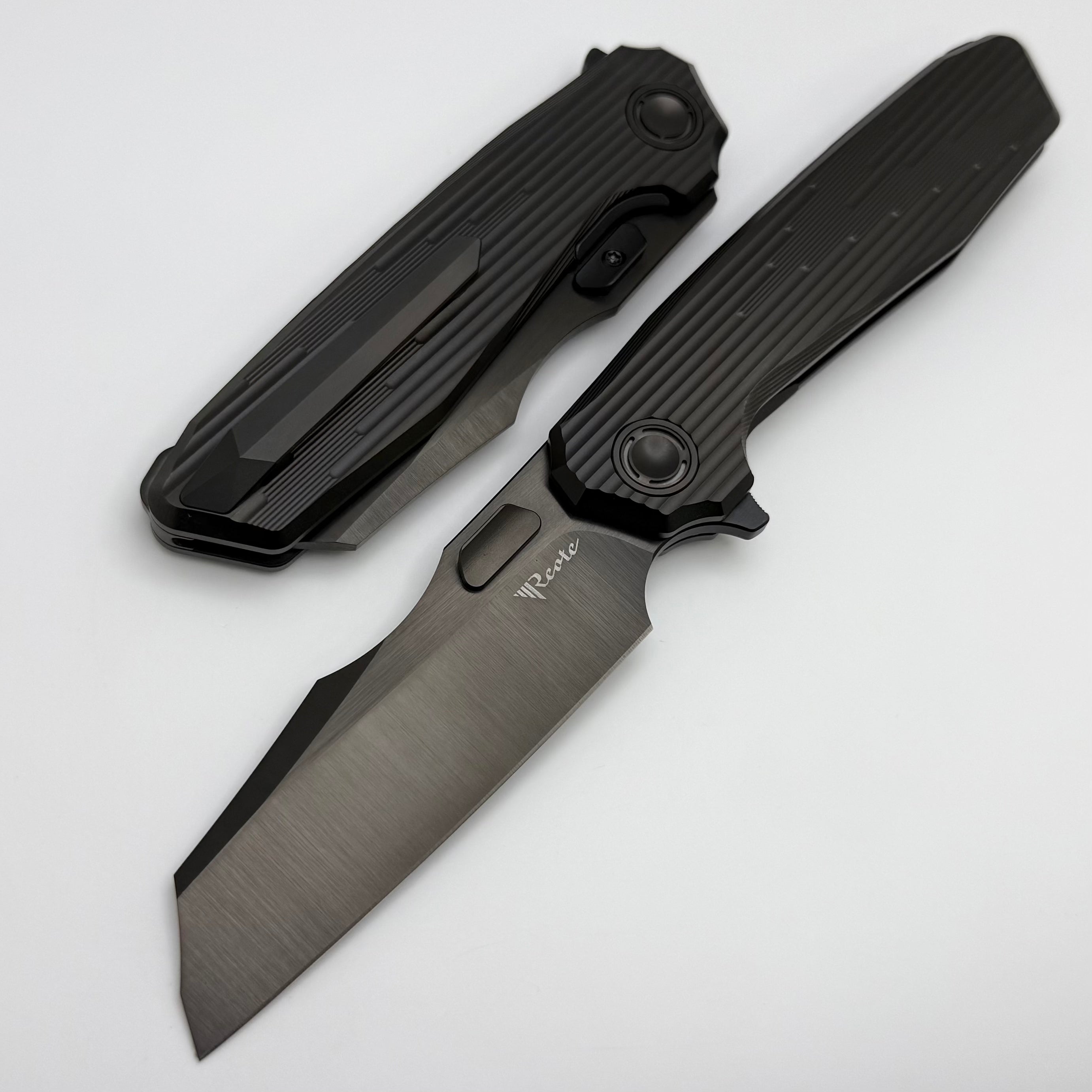 Reate Knives Mantis Milled DLC Titanium Handles w/ DLC Elmax