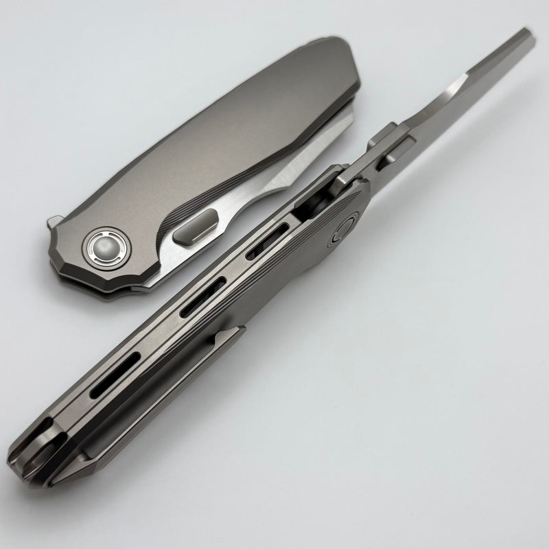 Reate Knives Mantis Titanium Handles w/ Belt Satin Elmax