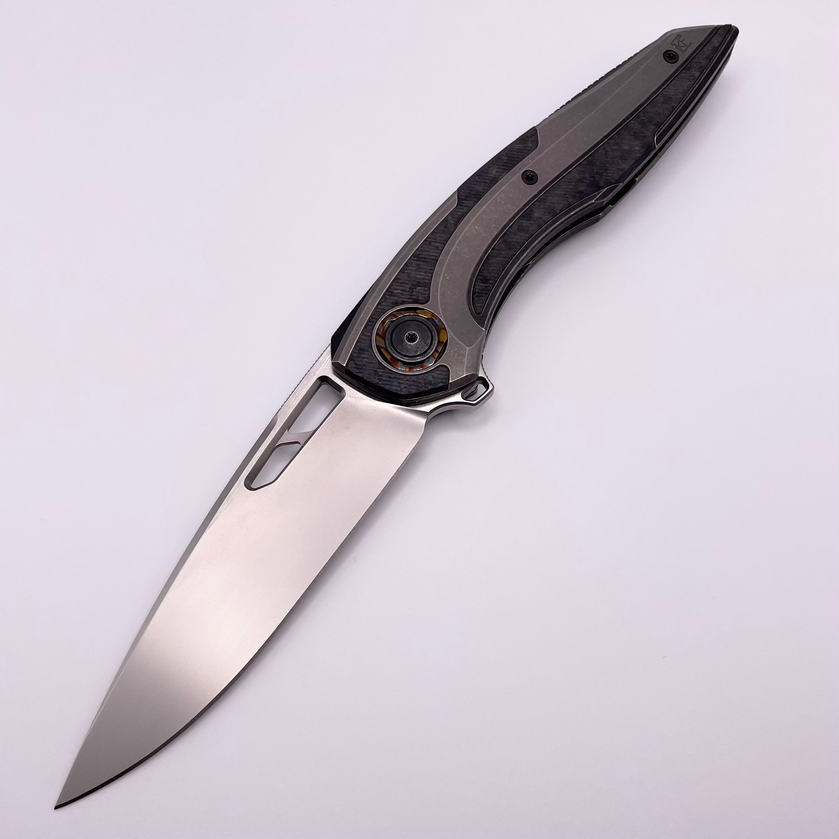 Custom Knife Factory Sukhoi-4 Titanium & Milled Carbon Fiber w/ ZircuT