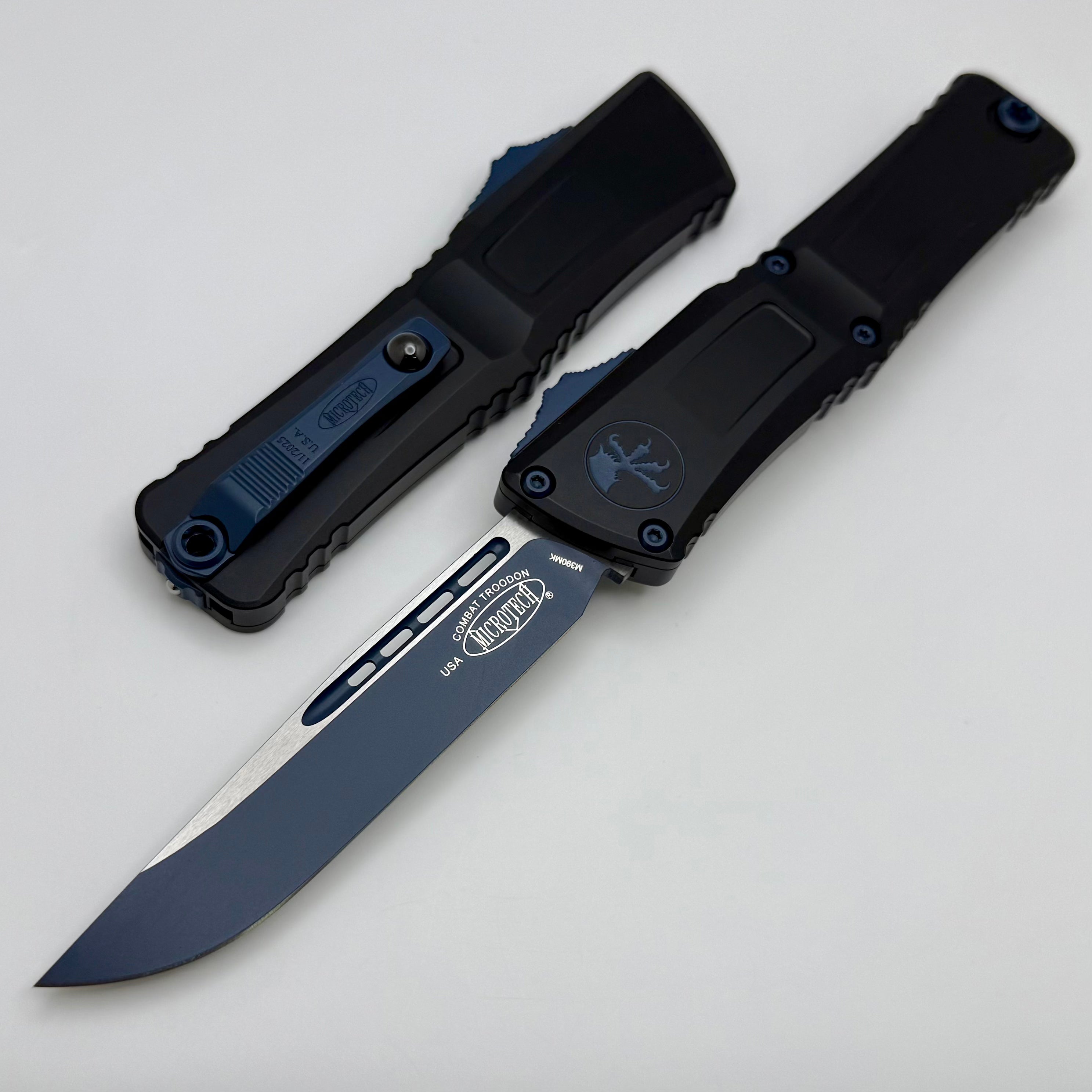 Microtech Knives Combat Troodon Gen III Navy Blue Accented S/E w/ Blac