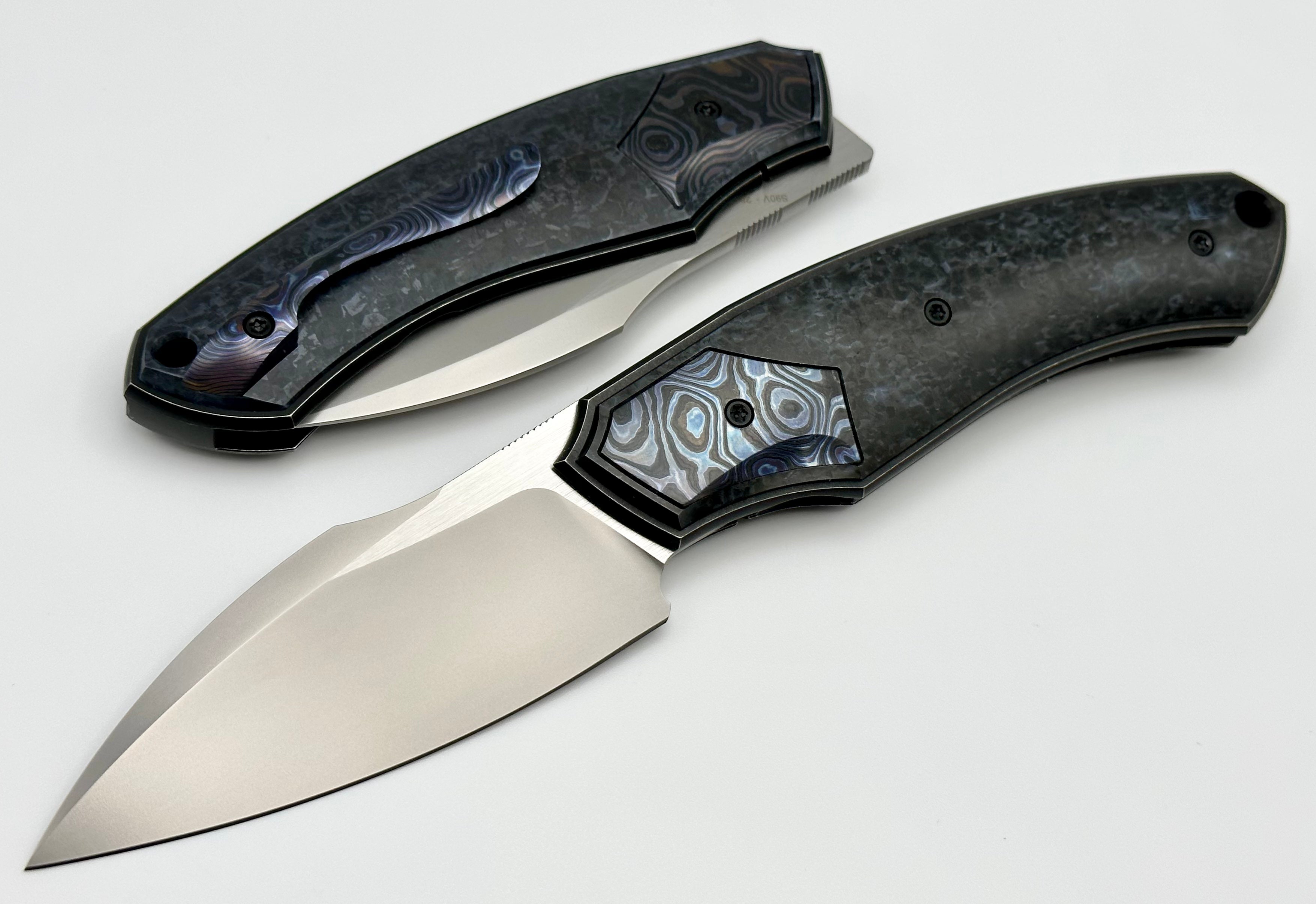 Custom Knife Factory Davless Crystal Ti & ZircuTi w/ CKF Wash S90V ONE
