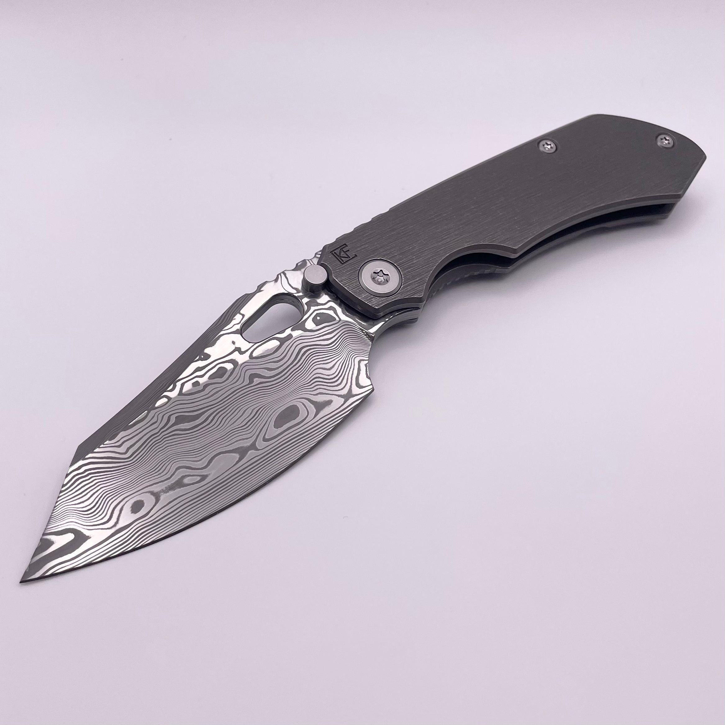 BLEMISH Custom Knife Factory Rotten Design Evo 4.0 Damasteel w/ Tumble