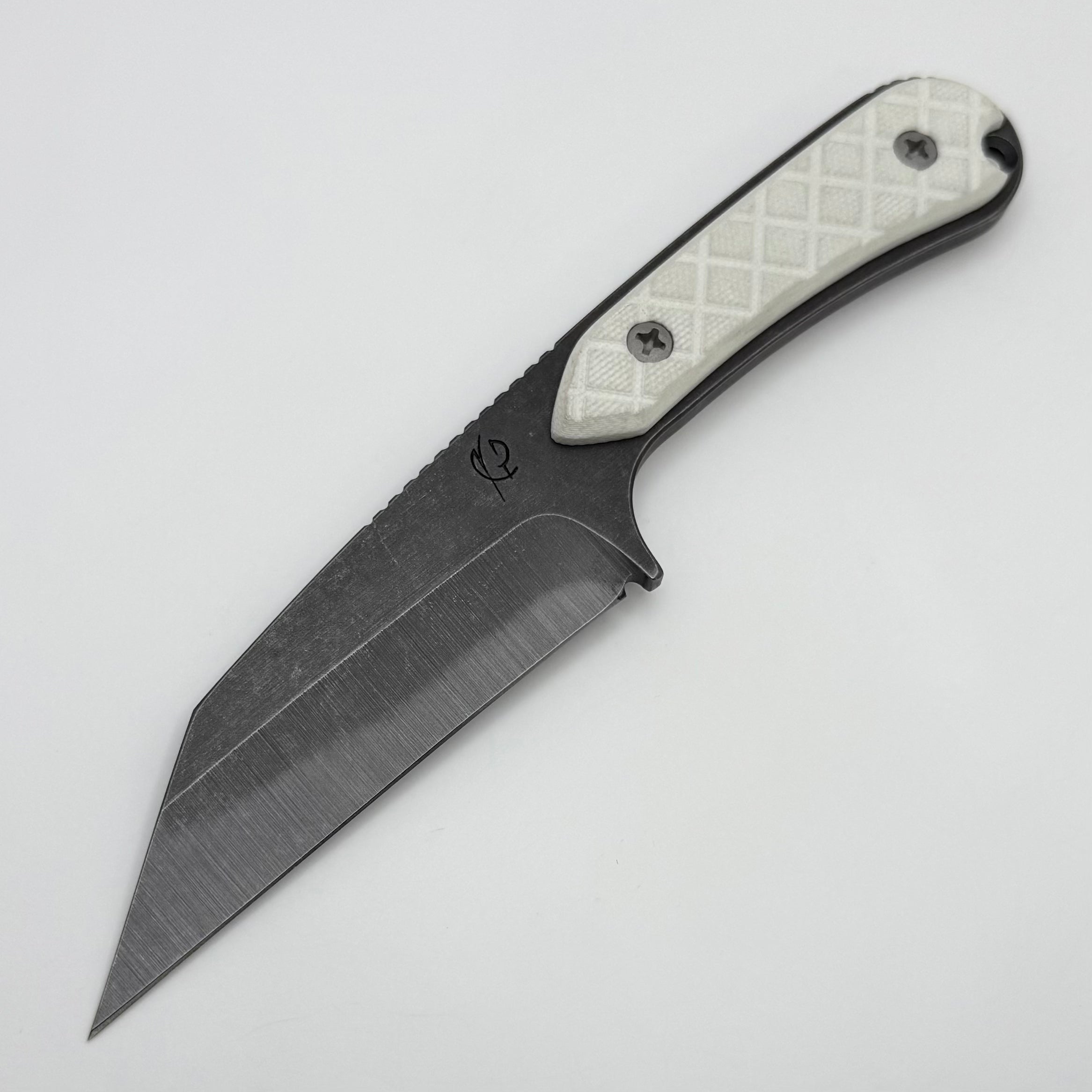 Scorpion 6 VCM Fixed Blade w/ White G-10 Handles & 1075 #1