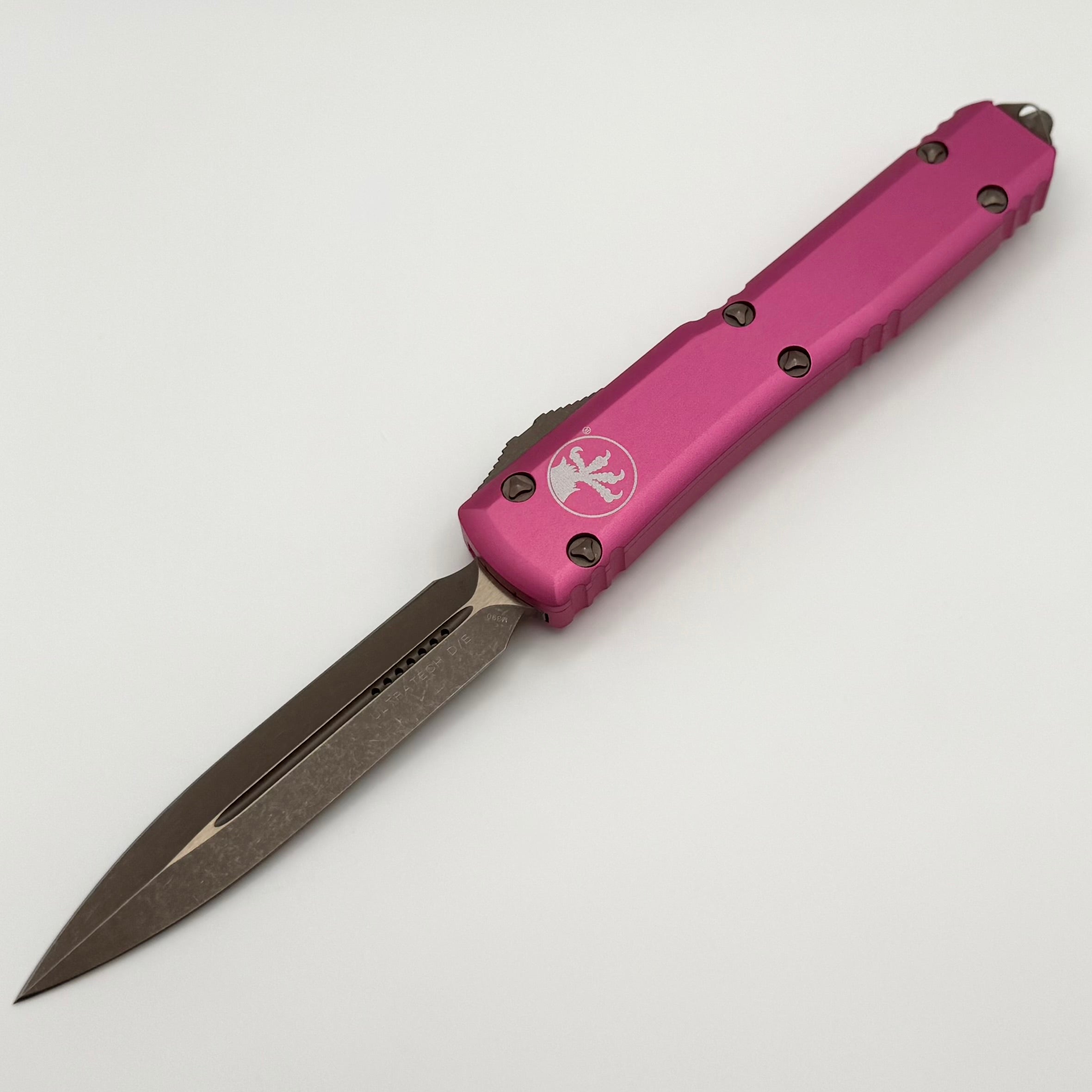 Pre-Owned Microtech Ultratech Double Edge Apocalyptic Bronze & Pink 12