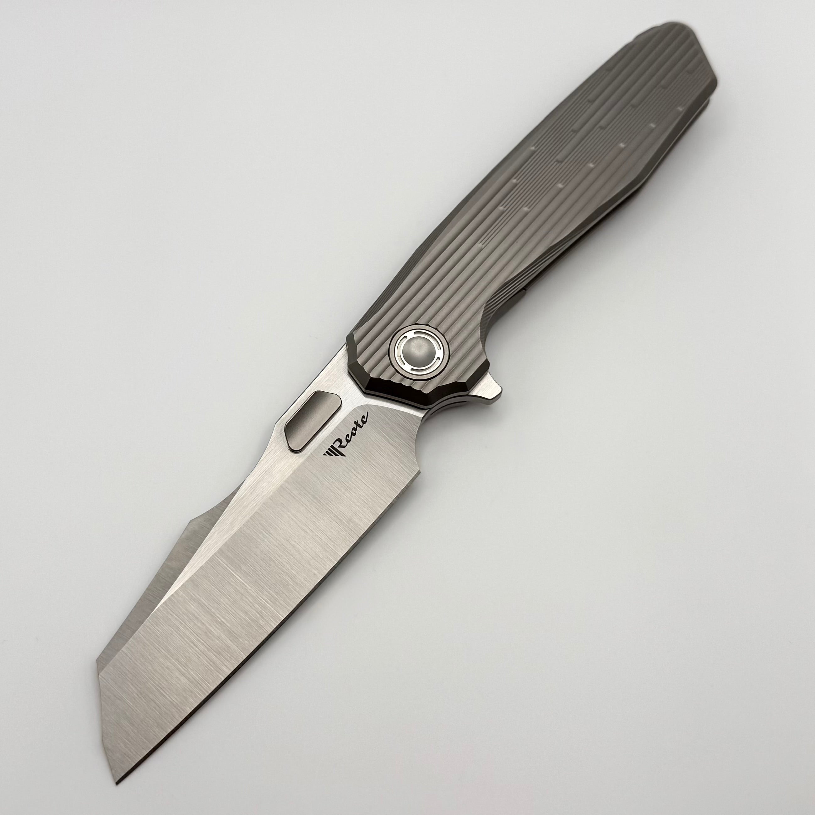 Pre-Owned Reate Knives Mantis Milled Titanium Handles w/ Belt Satin El