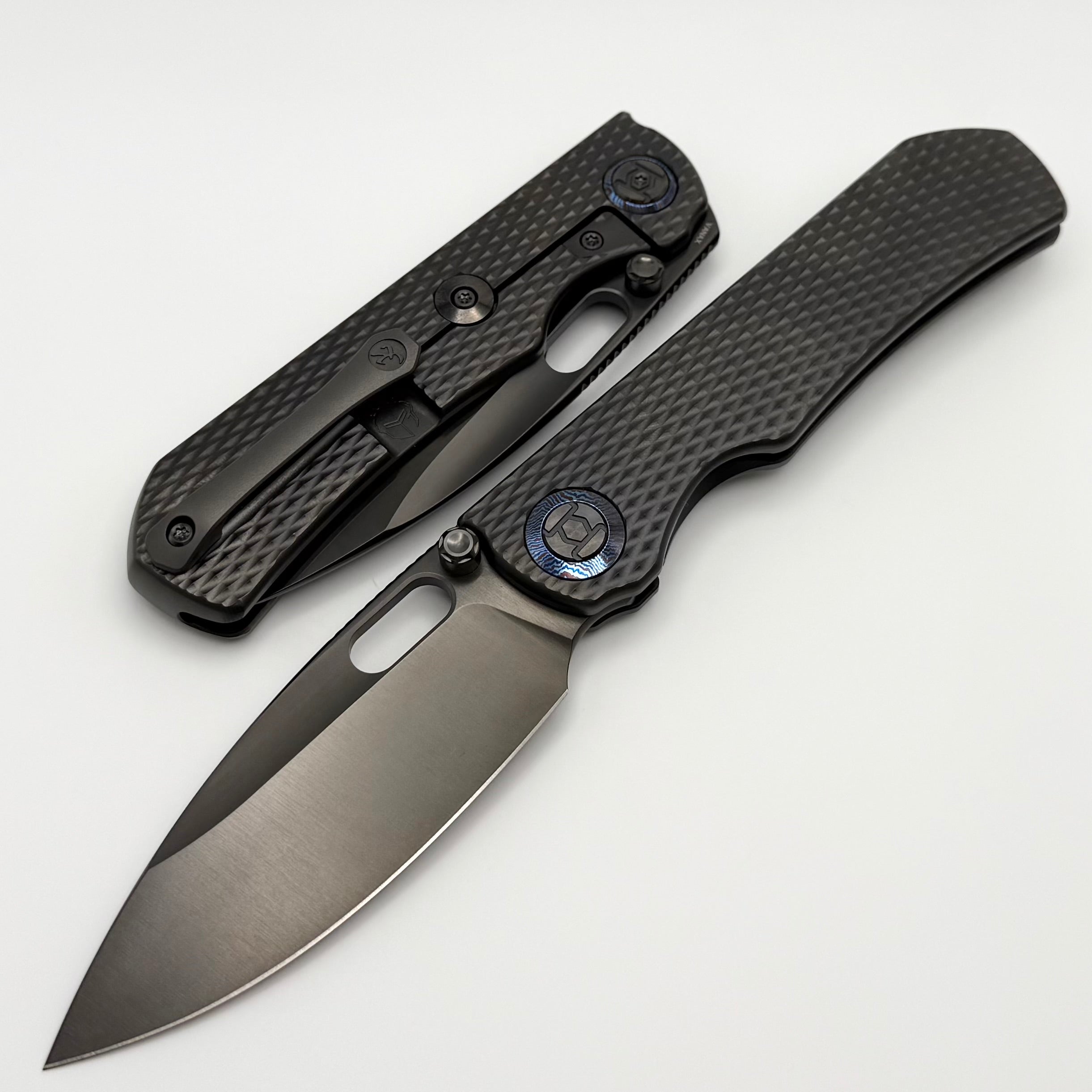 Kunwu & Metal Complex Excalibur Full Black Textured Titanium Handles w