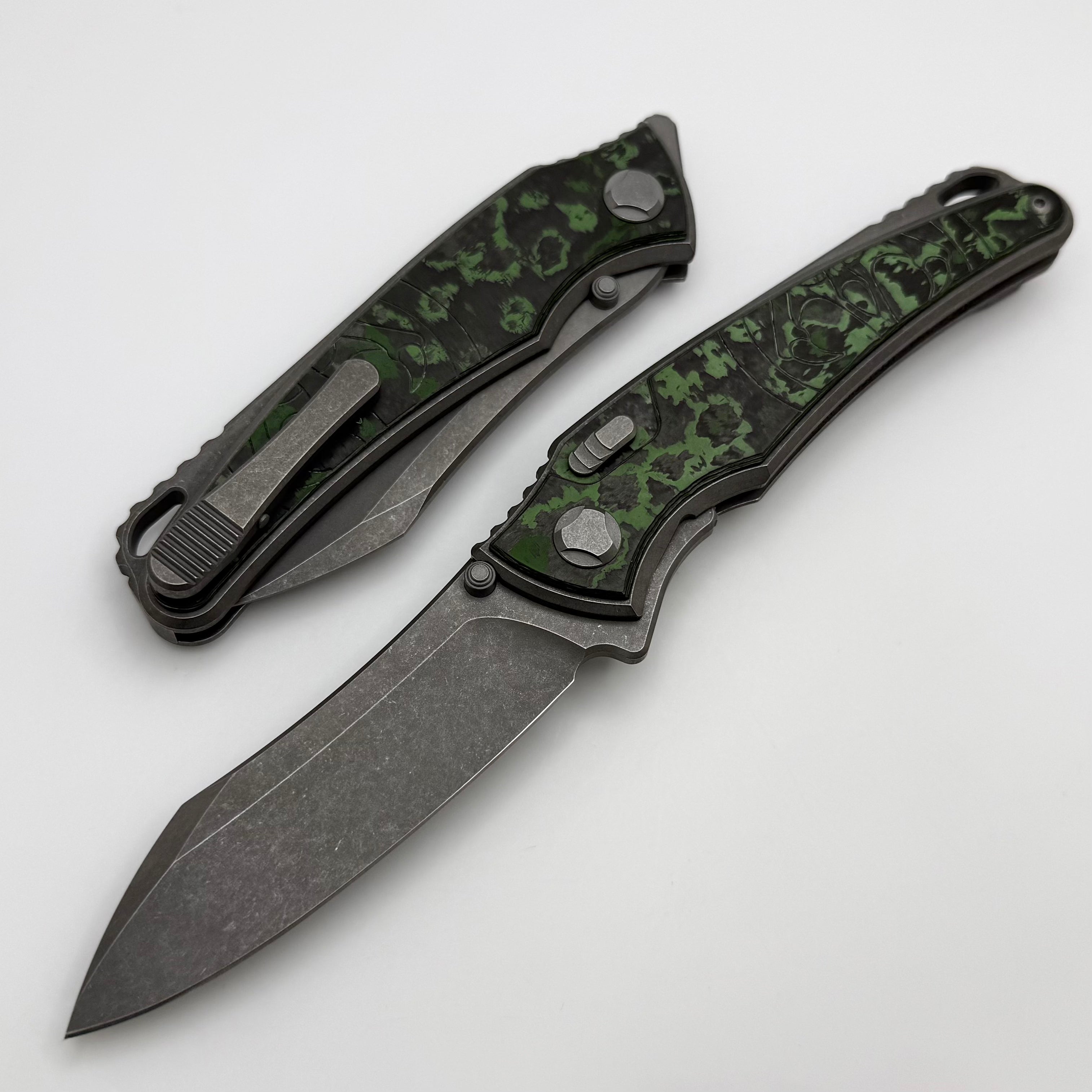 Hawk Designs Talon w/ Jungle Wear Fat Carbon Overlay Handles ZirBlast/