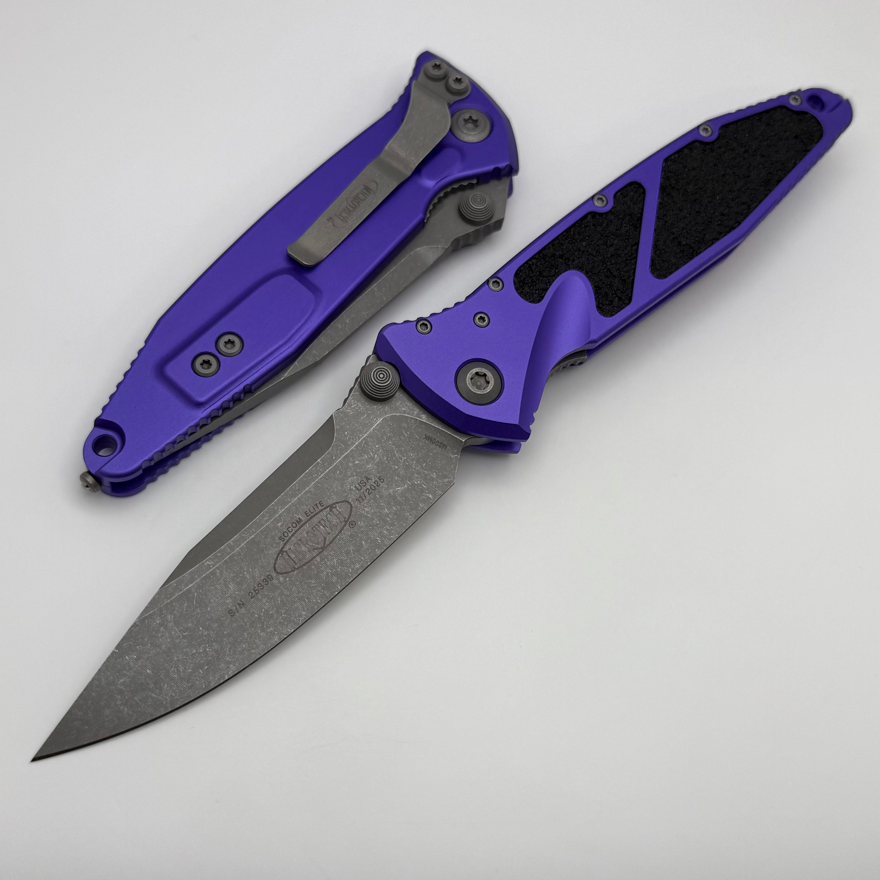 Microtech Socom Elite S/E Manual Purple Apocalyptic Standard 160-10APP