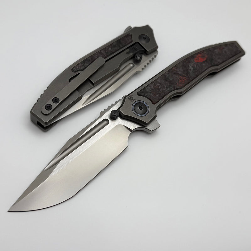 Custom Knife Factory Snafu 4.0 Large Titanium Integral Handle w/ Red C