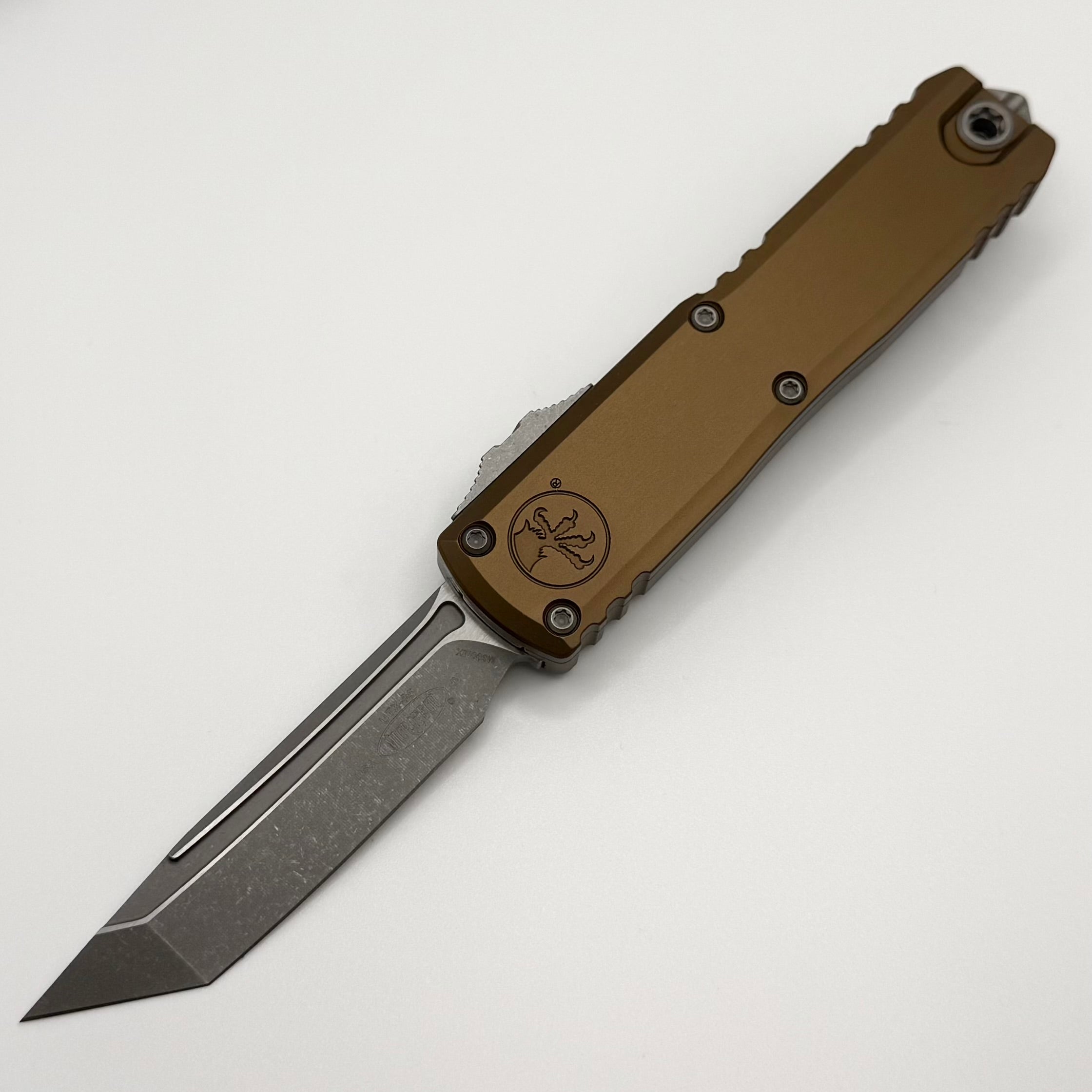 Factory Blem Microtech UTX-85 Gen IV w/ Tan Handle & Apocalyptic T/E M