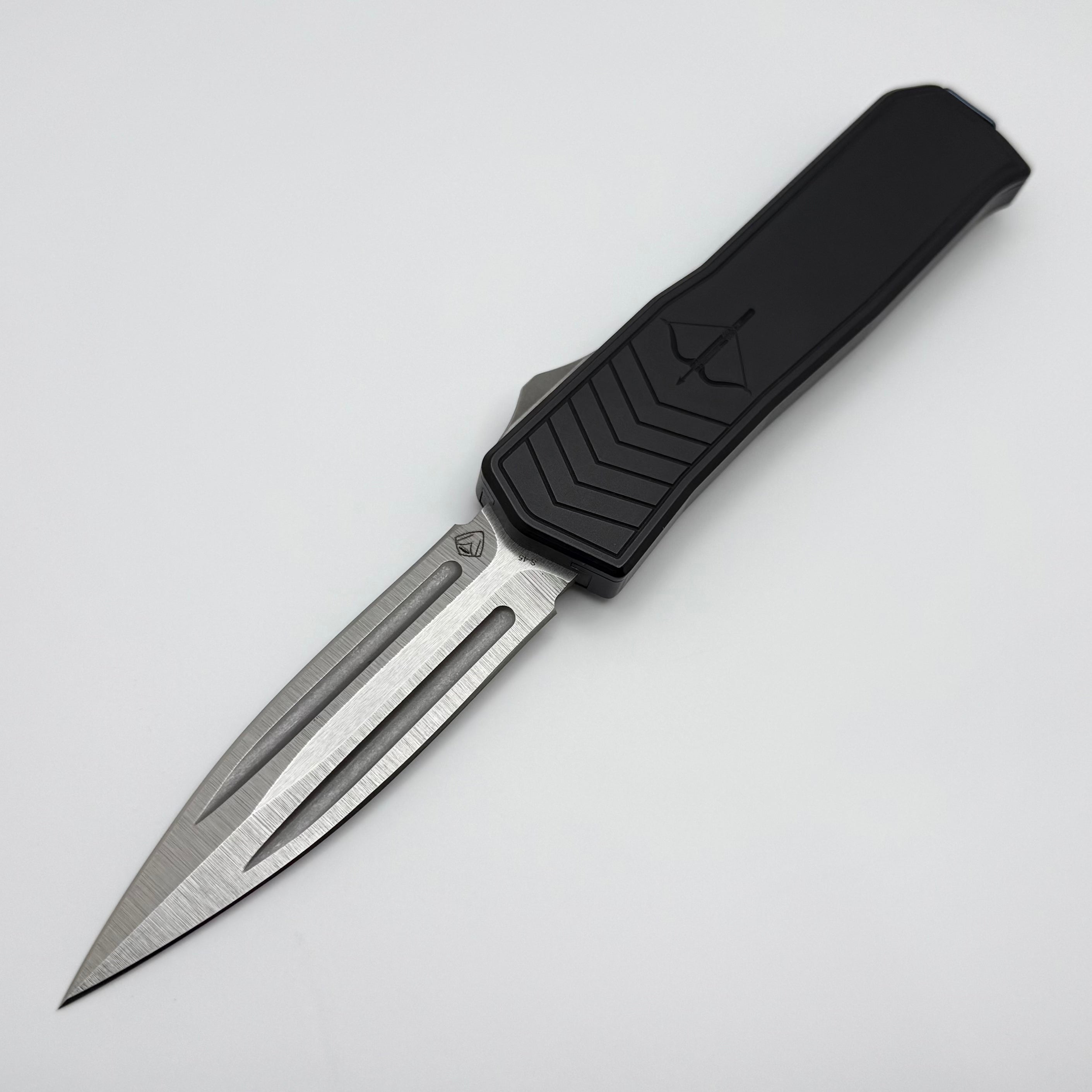 Medford Knife Merc-1 OTF Dagger S45 Tumbled D/E & Black Aluminum Handl