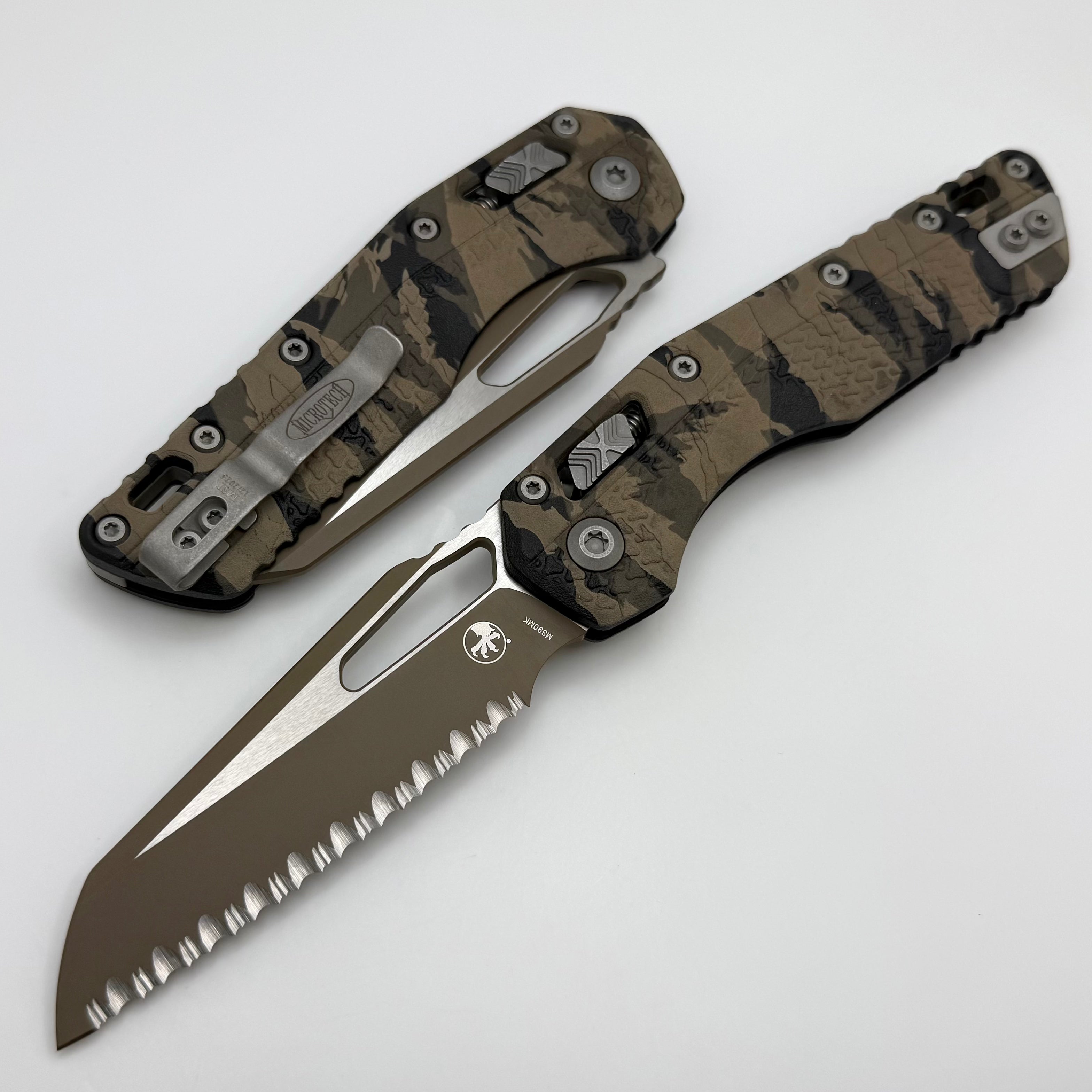 Microtech Knives MSI RAM LOK Polymer Terrain Tiger Camo w/ Full Serrat