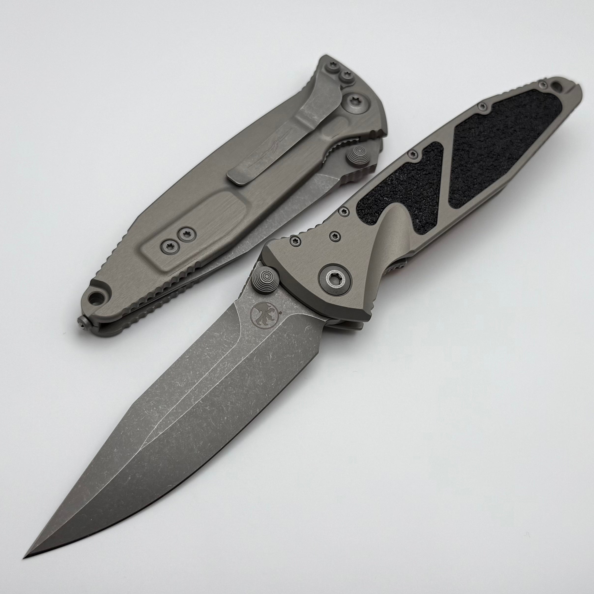Microtech Socom Elite Manual Spear Point Apocalyptic Natural Clear Sig