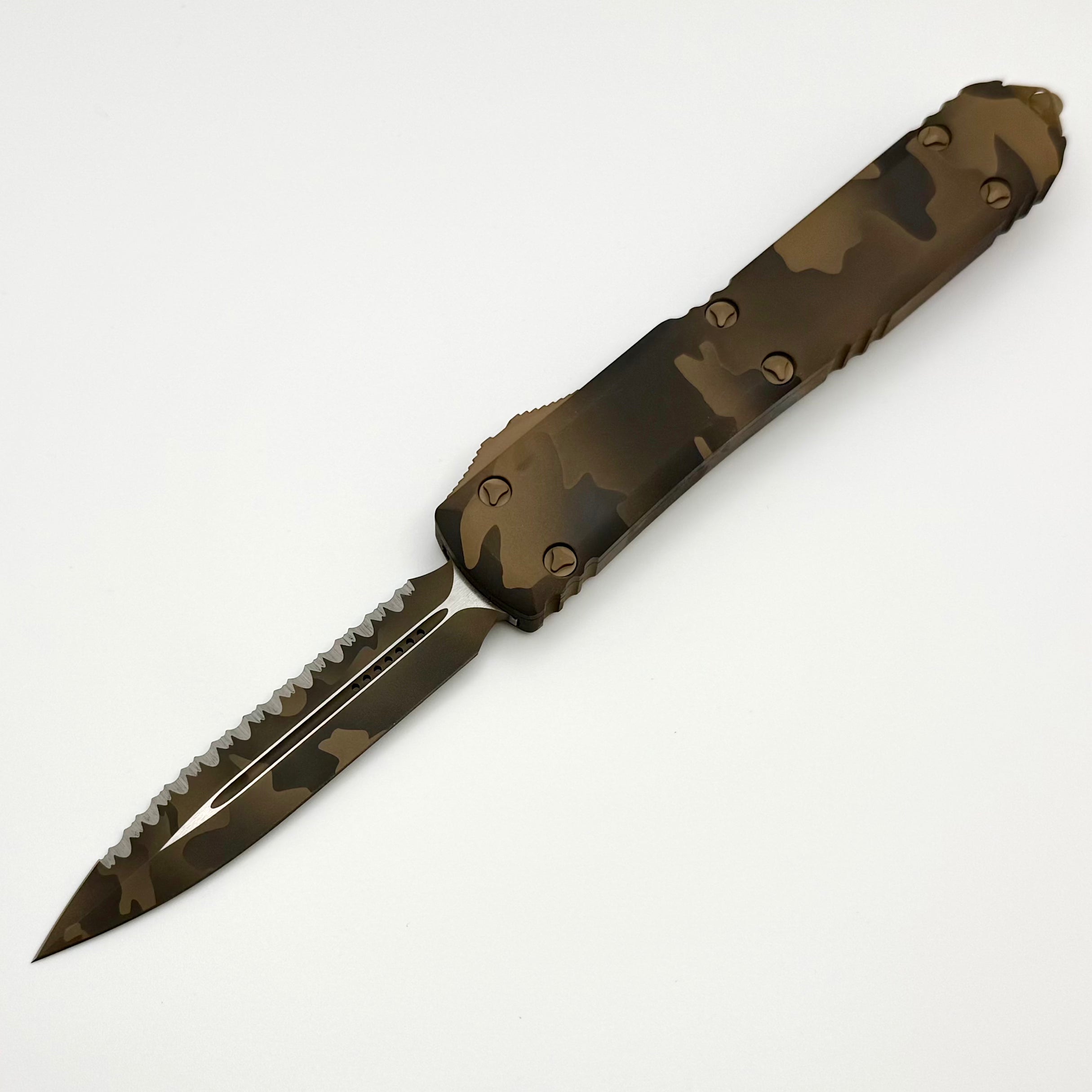 Microtech Ultratech Double Edge Full Serrated Coyote Camo Signature Se