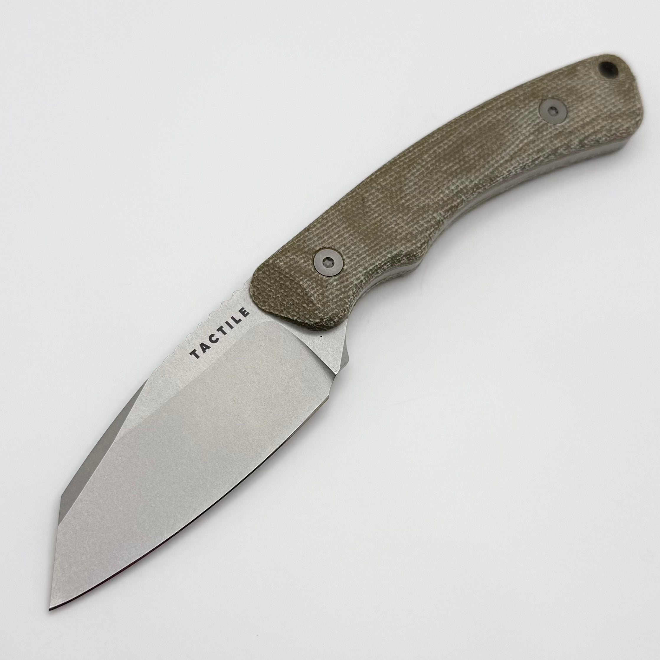 Tactile Knife Redhawk Fixed Blade w/ Tumbled MagnaCut & Green Micarta