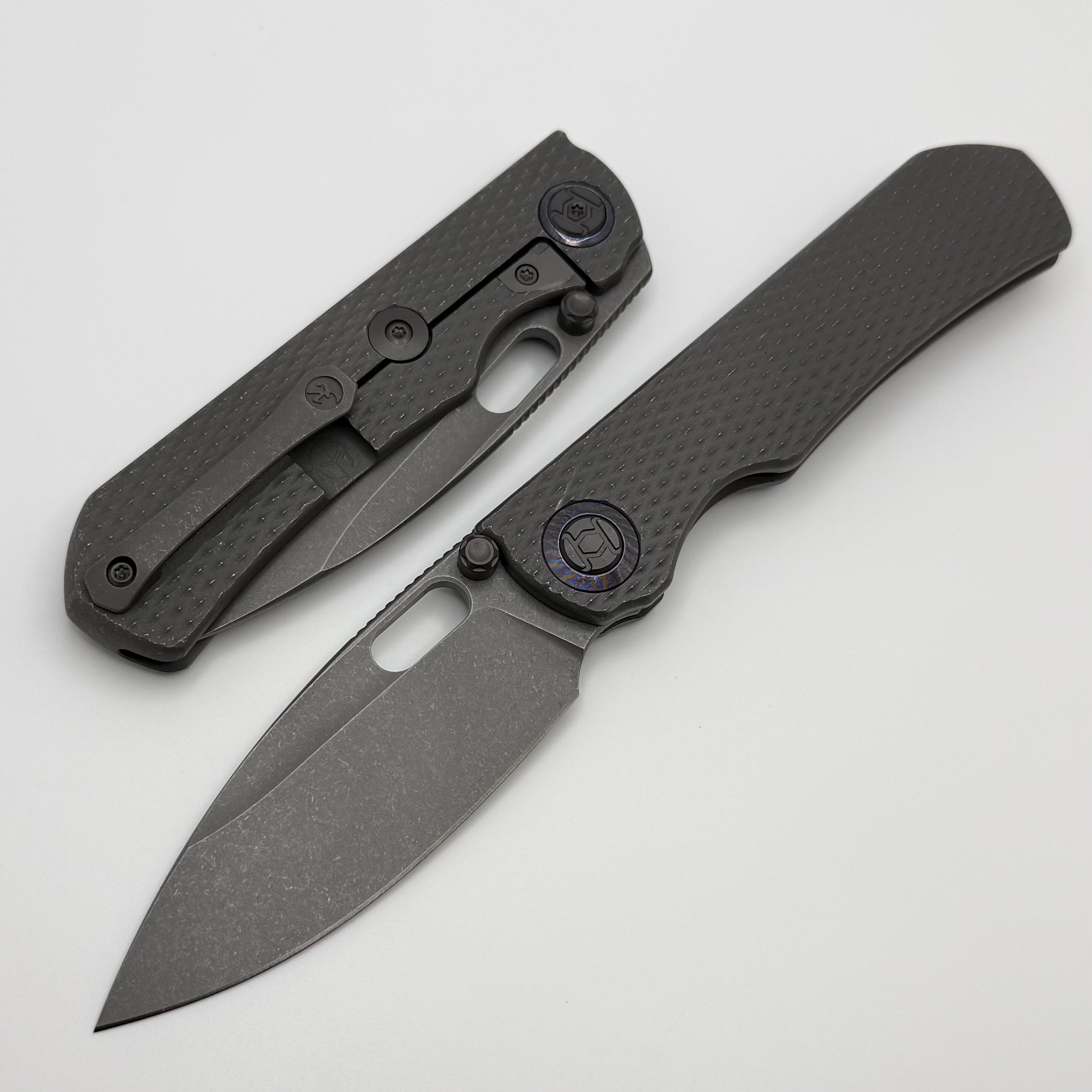Kunwu & Metal Complex Excalibur Textured Stonewash Titanium Handles w/