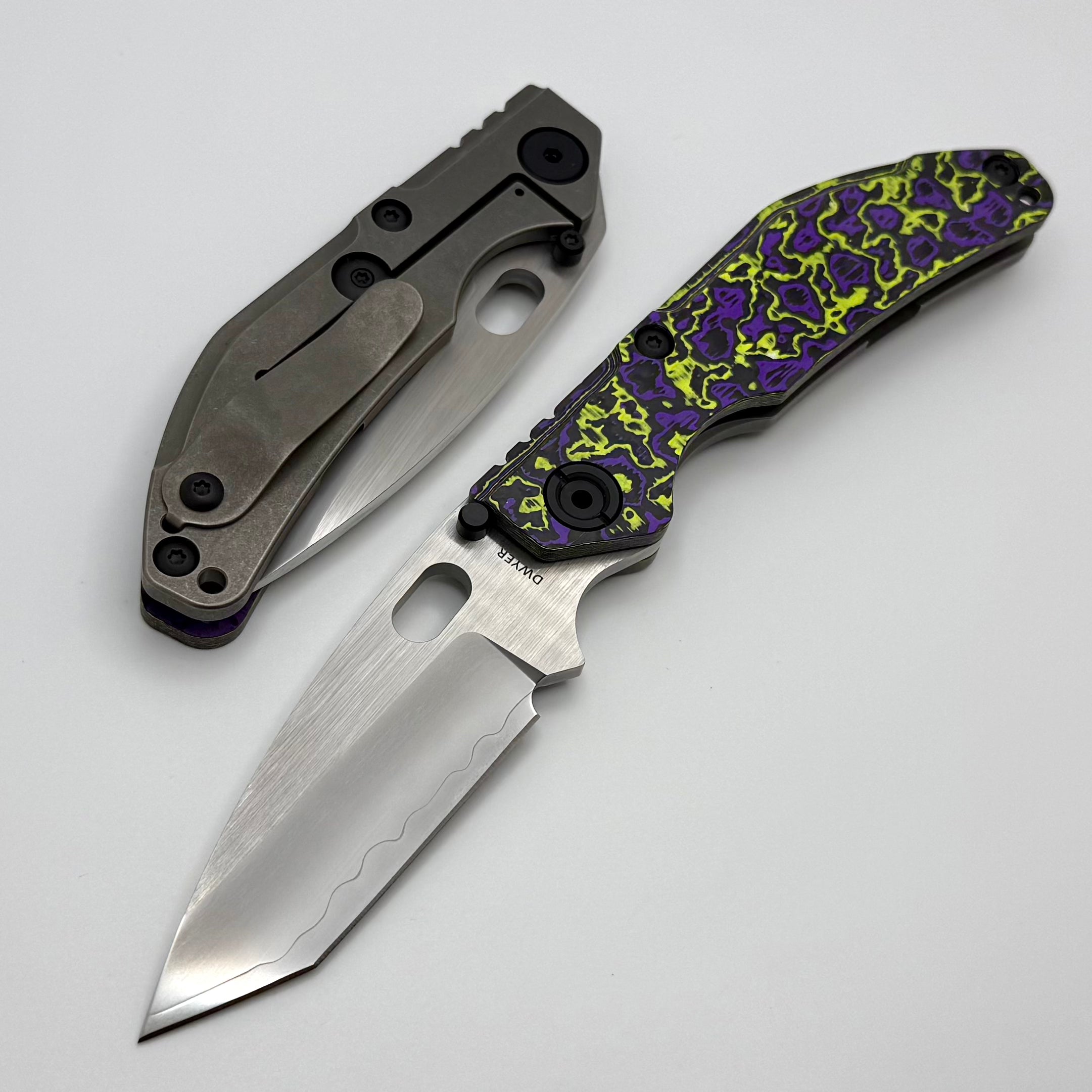 North Mountain Blade BBNM Purple/Green Carbon Fiber & Titanium Handles