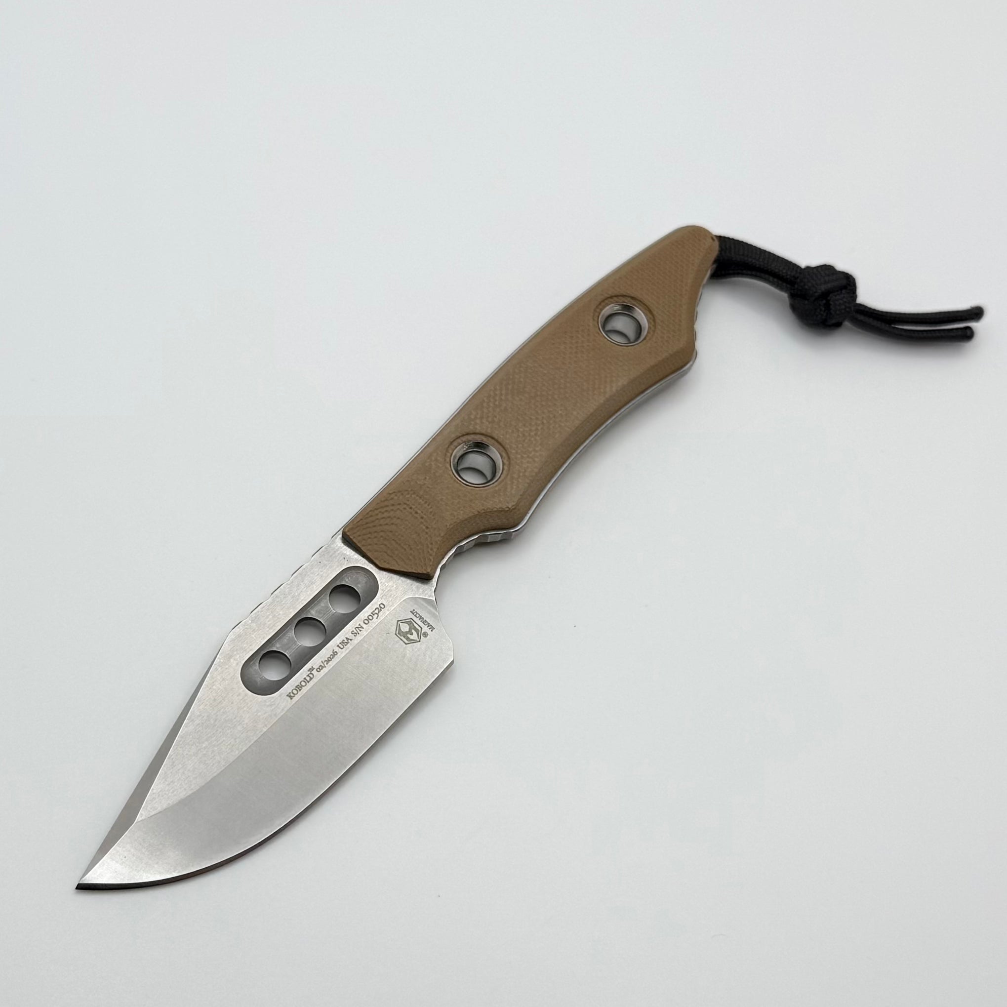 Heretic Kobold FDE G-10 Handles w/ Stonewash Bowie MagnaCut Fixed Blad