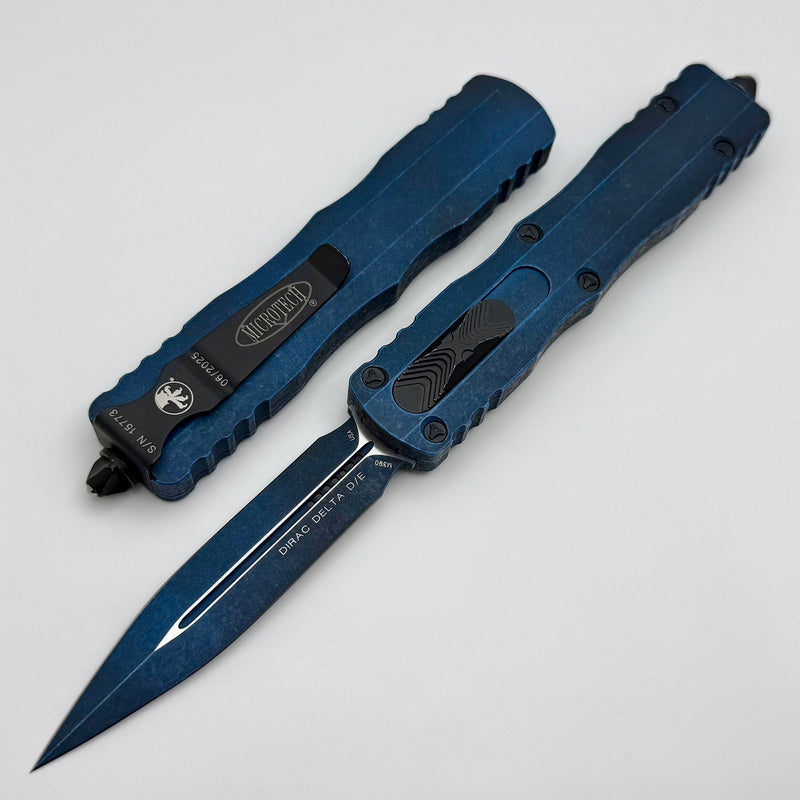 Microtech Dirac Delta Weathered Blue D/E 227-1WBL