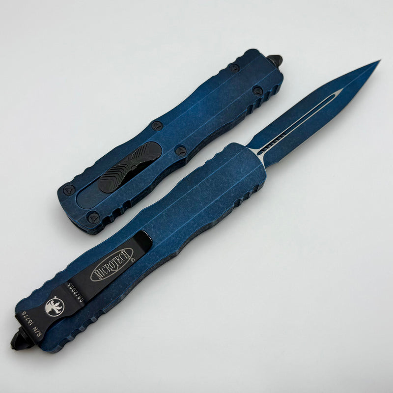 Microtech Dirac Delta Weathered Blue D/E 227-1WBL