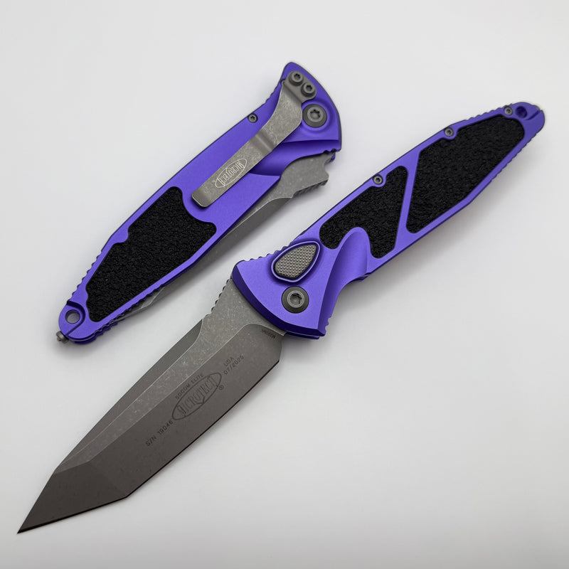 Microtech Socom Elite Auto Purple Handles w/ Tanto Apocalyptic 161A-10