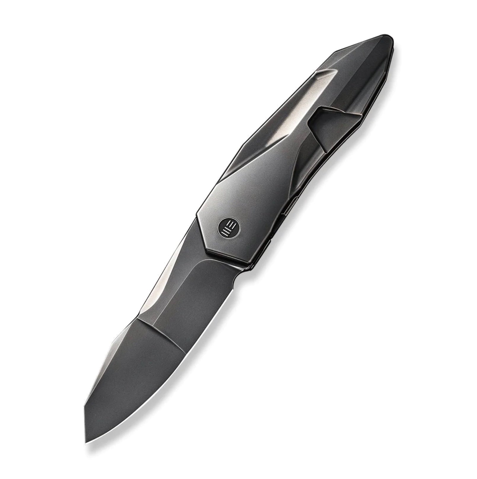 We Knife Solid Flipper Polished Gray Integral Titanium Handle & 20CV W