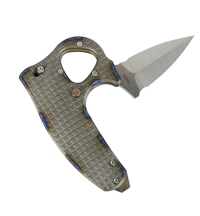 Reate EXO-D Titanium Flame Frag Handle w/ Belt Finish Elmax