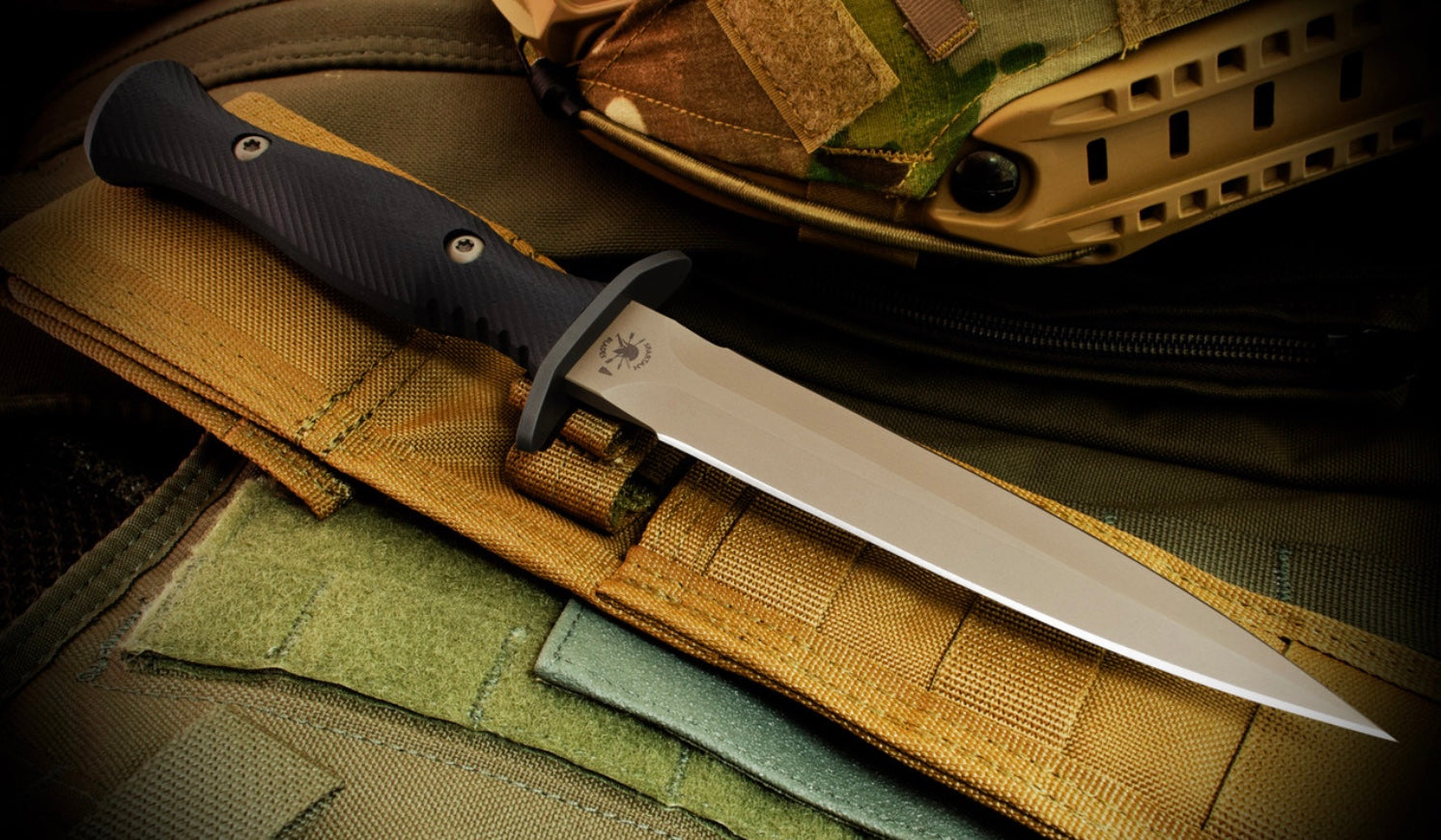 Spartan Dagger FDE MagnaCut & Black Micarta Fixed Blade w/ Tan Kydex S
