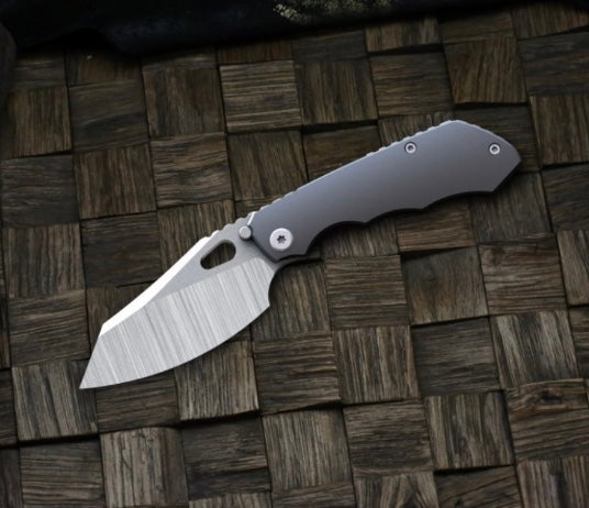 Custom Knife Factory & Rotten Design EVO 1.1 Tumbled Ti Handles w/ M39