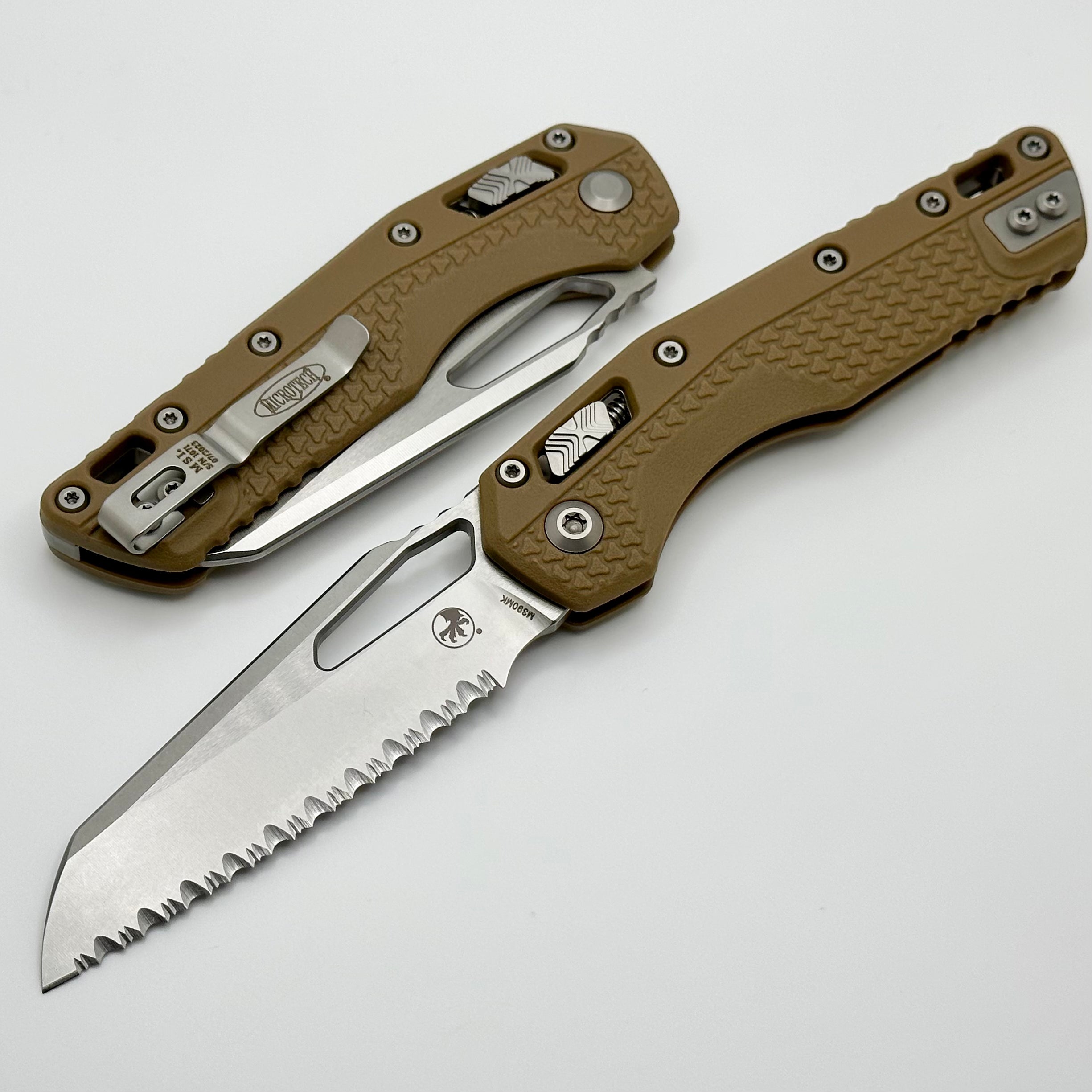 Microtech Knives MSI RAM LOK Polymer Dark Earth & Full Serrated M390MK