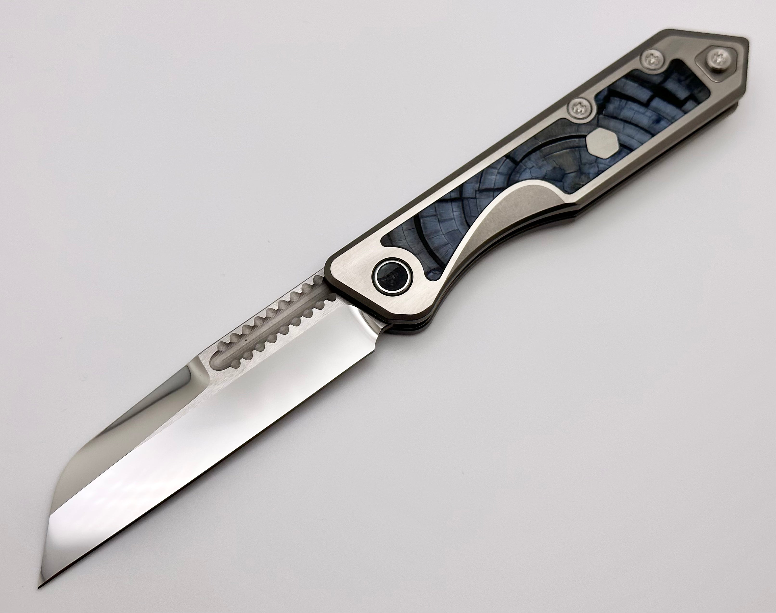 Heretic Knives Jinn Custom Titanium w/ Mammoth Inset & Hand Ground Mir