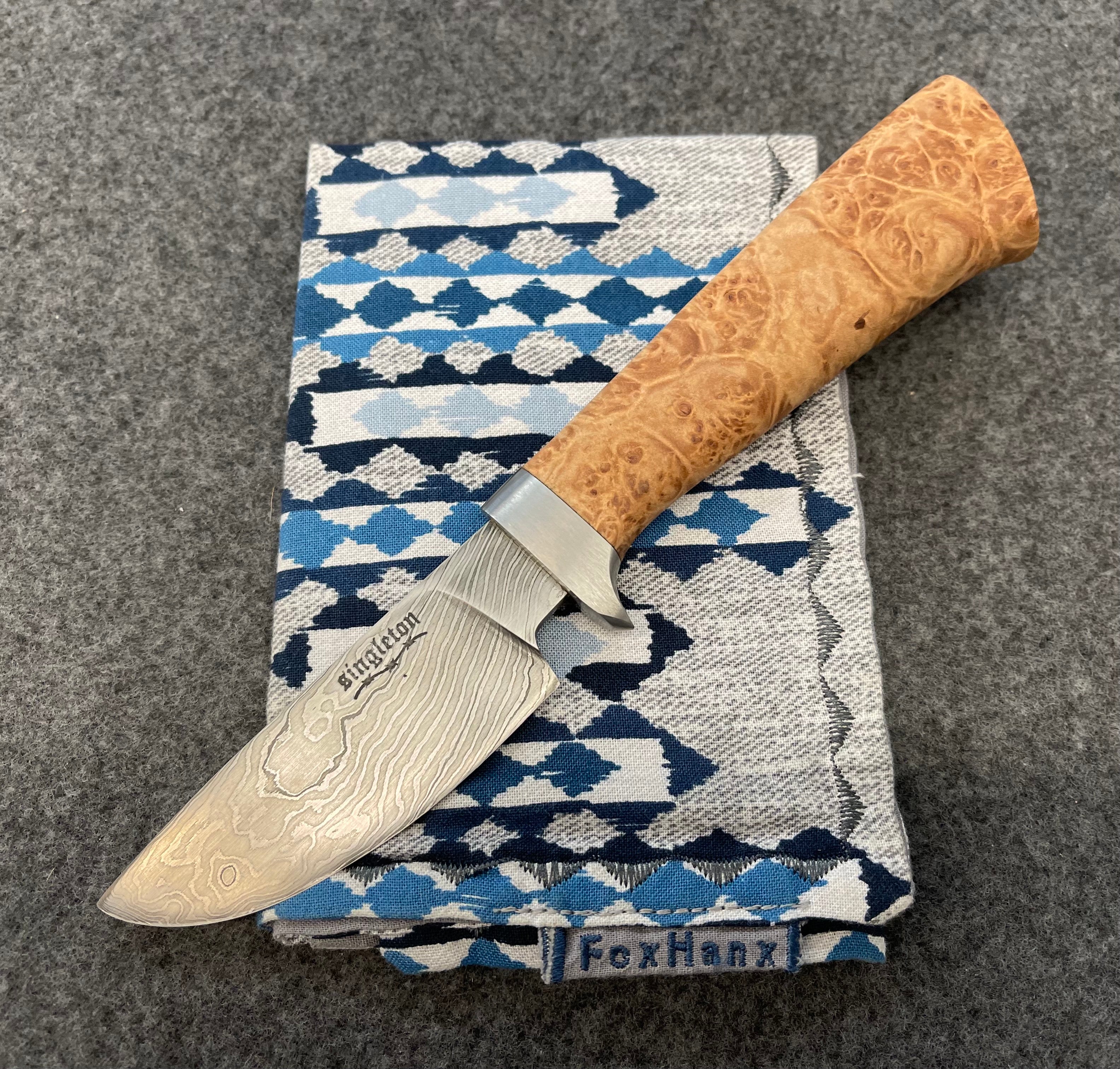 Rob Singleton Small Fixed Blade with Damascus