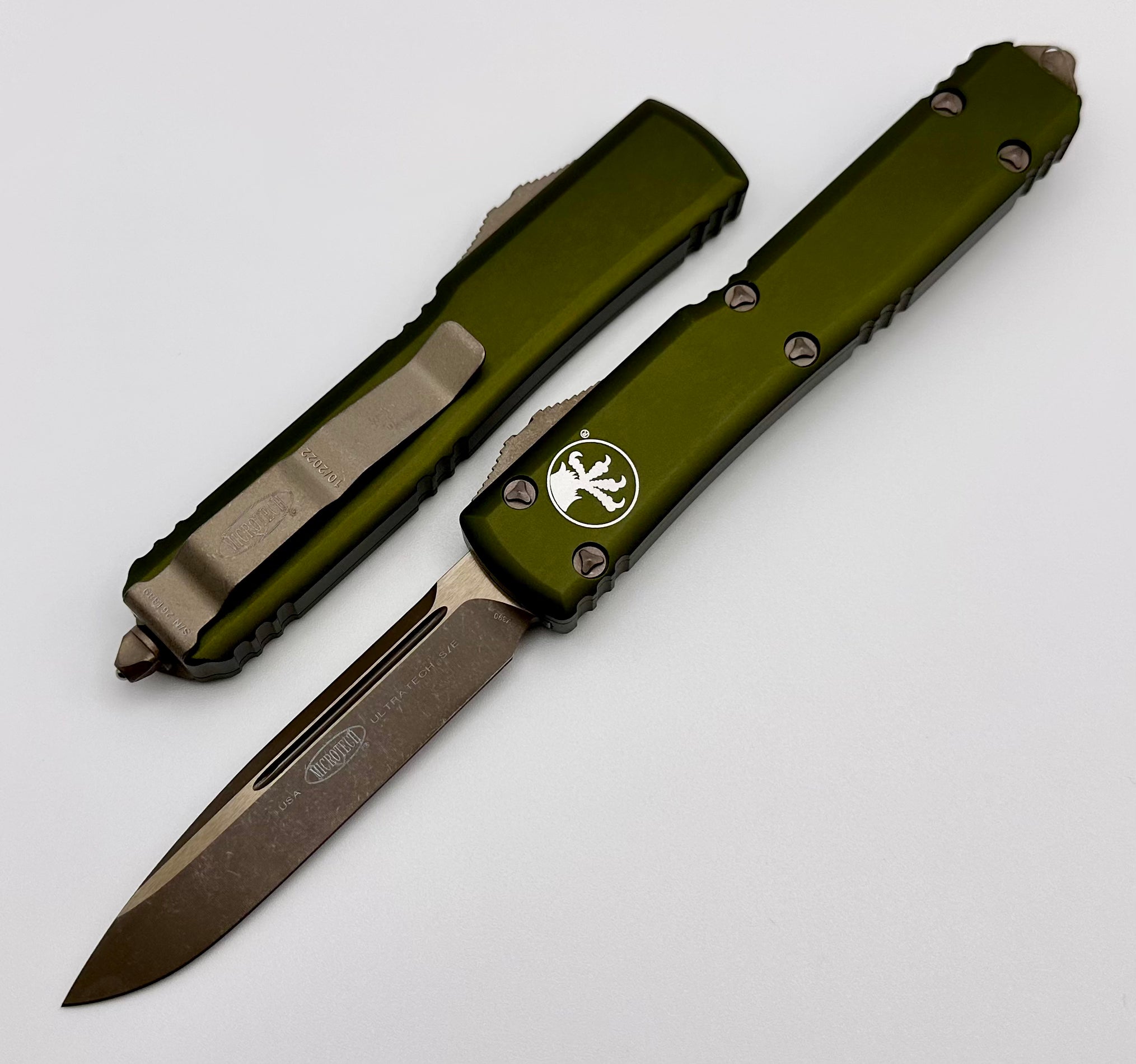 Microtech Ultratech Single Edge Apocalyptic Bronze Standard & OD Green