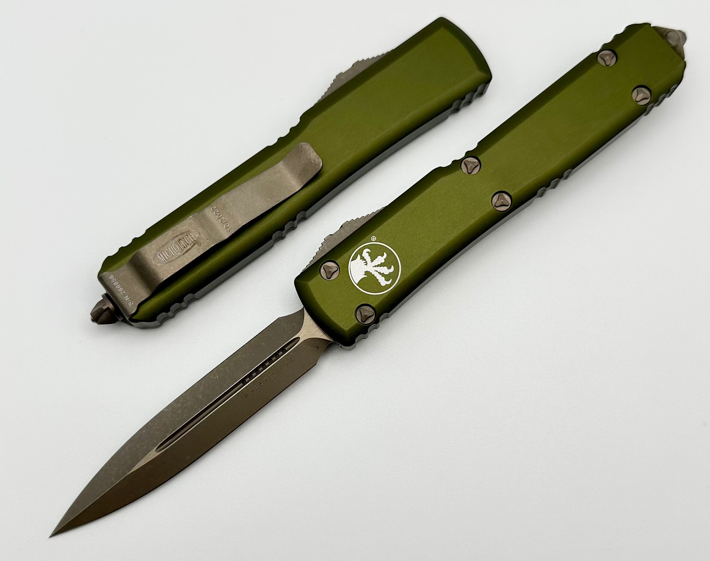 Microtech Ultratech w/ Double Edge Apocalyptic Bronze & OD Green 122-1
