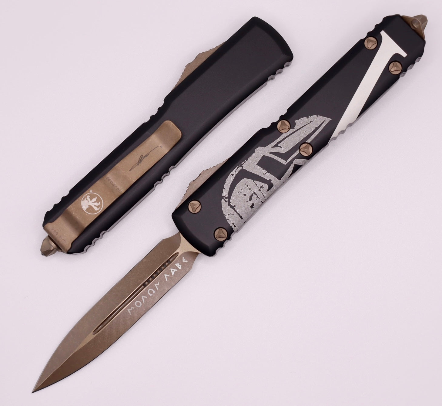 Microtech Ultratech Molon Labe Double Edge Bronze Apocalyptic & Black/